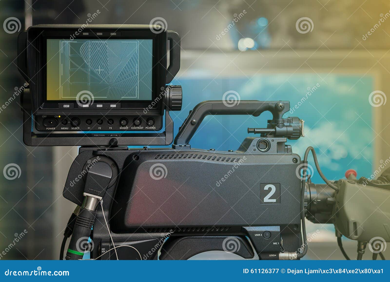 TV NEWS Studio with Camera and Lights Stock Image - Image of event ...