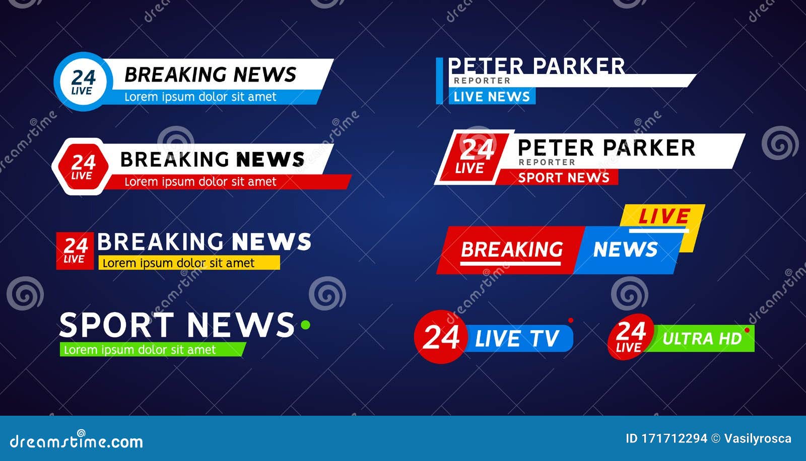 TV News Third Lower Bar Banner for Broadcast Sport. Set of Tv Bars ... TV News Third Lower Bar Banner for Broadcast Sport. Set of Tv Bars ...