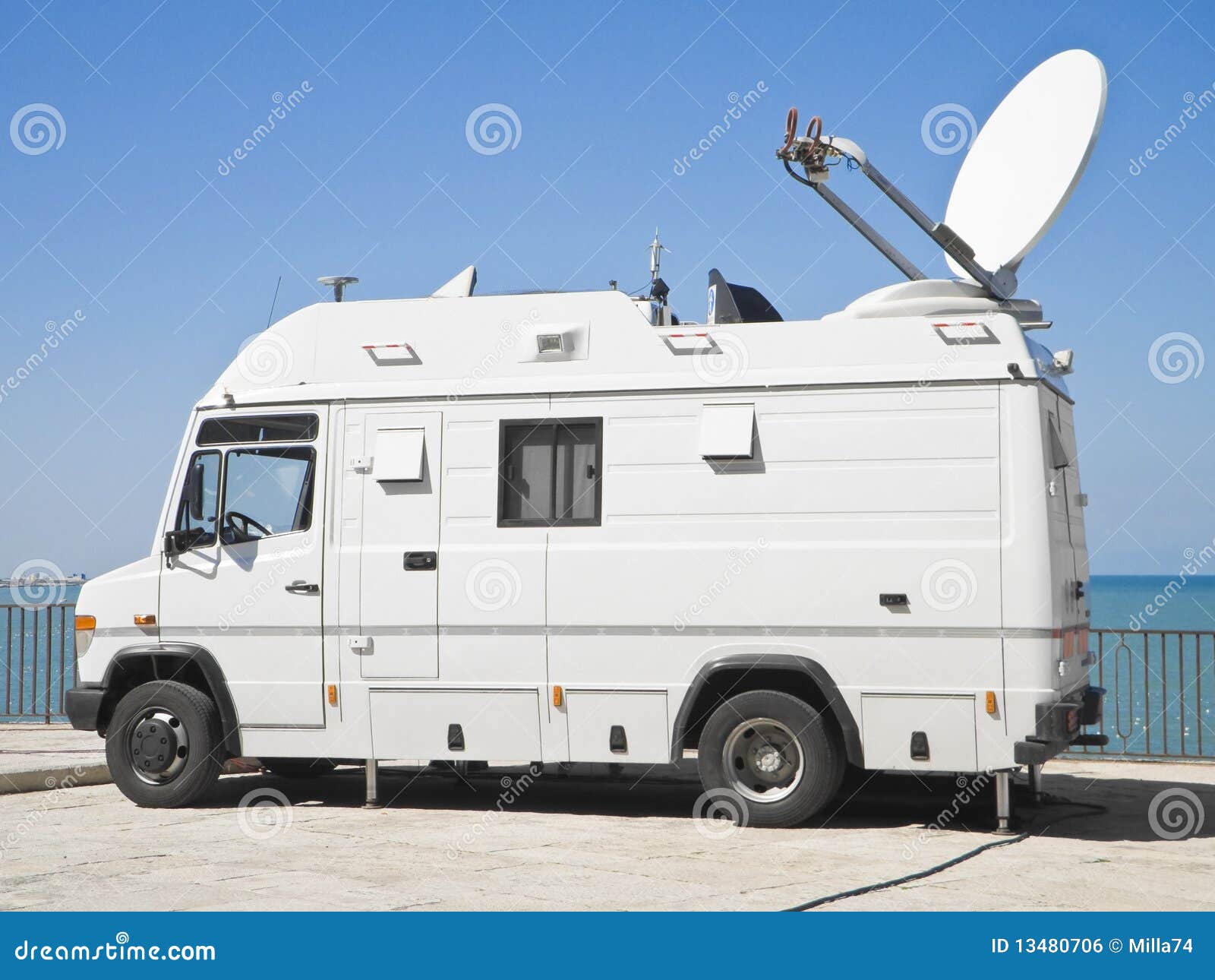Tv news truck. stock photo. Image of pick, reporter, communication ...