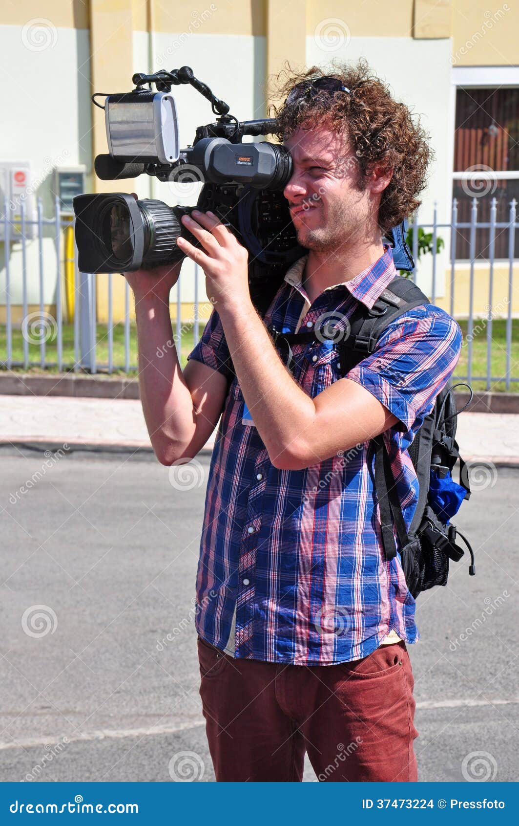 Tv News Video Operator Working Editorial Stock Image - Image of person ...