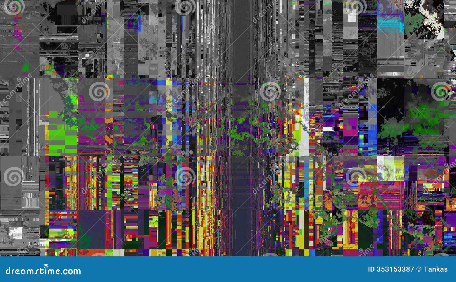 TV Noise Static Effect, Abstract Glitch Background. Fractal Digital Art ...