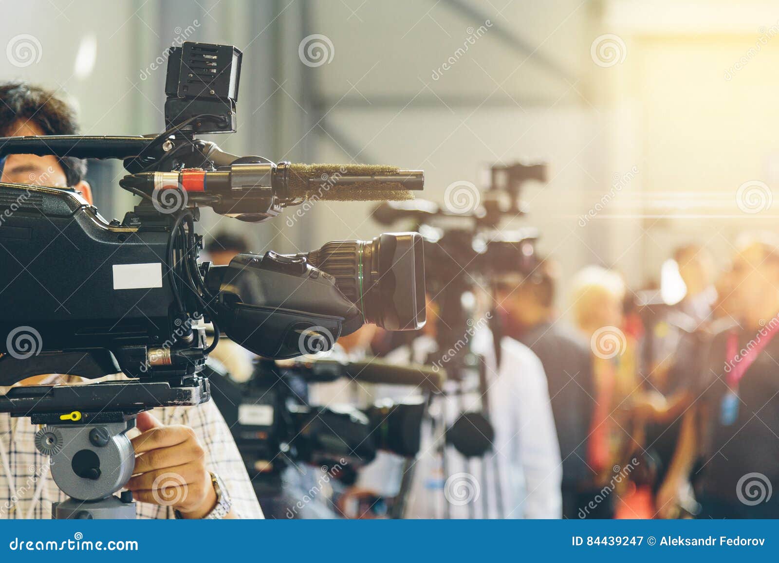 TV Operators Install Video Cameras for Shooting Stock Image - Image of ...