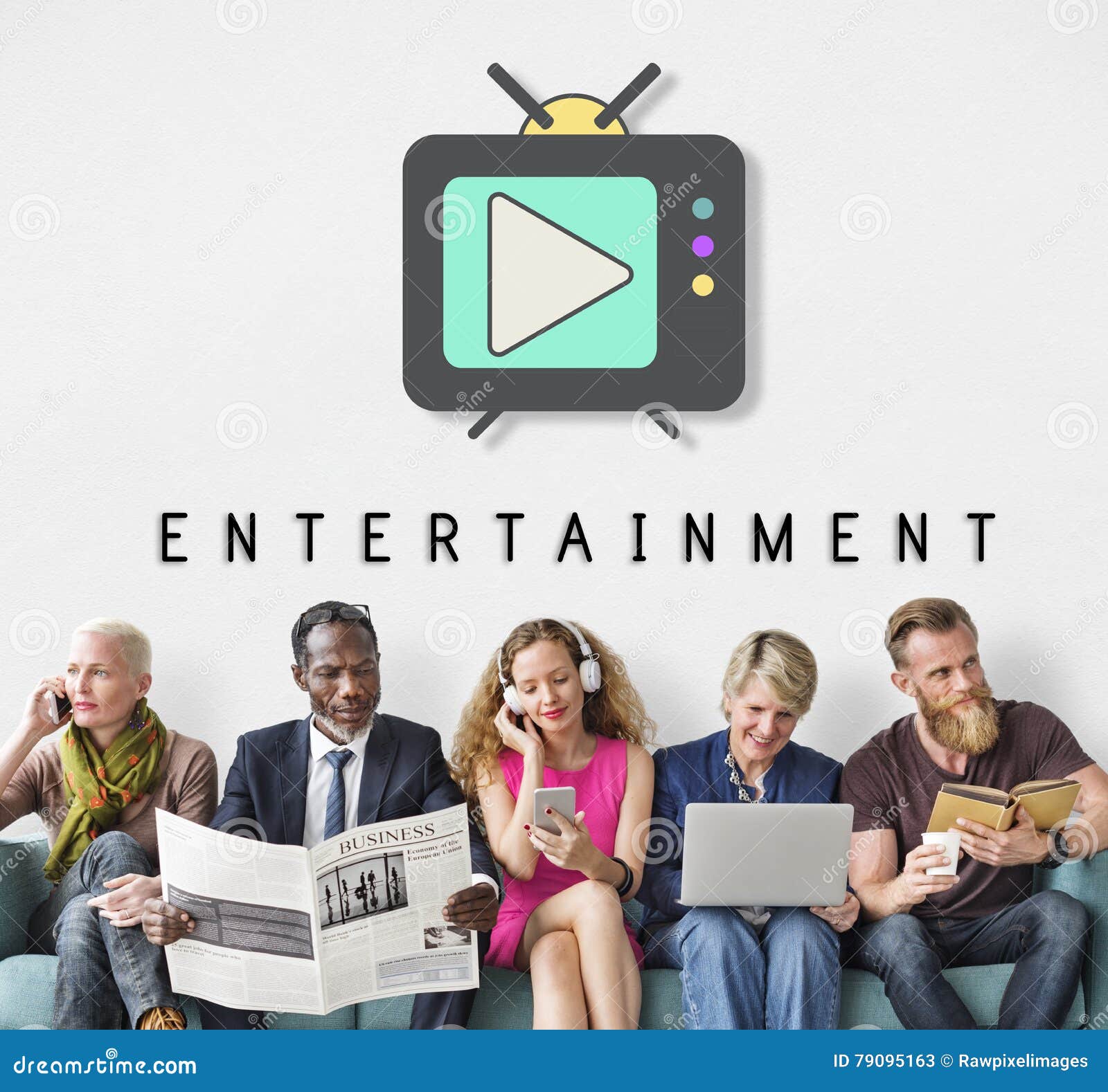 TV Play Button Media Entertainment Graphic Concept Stock Image - Image ...