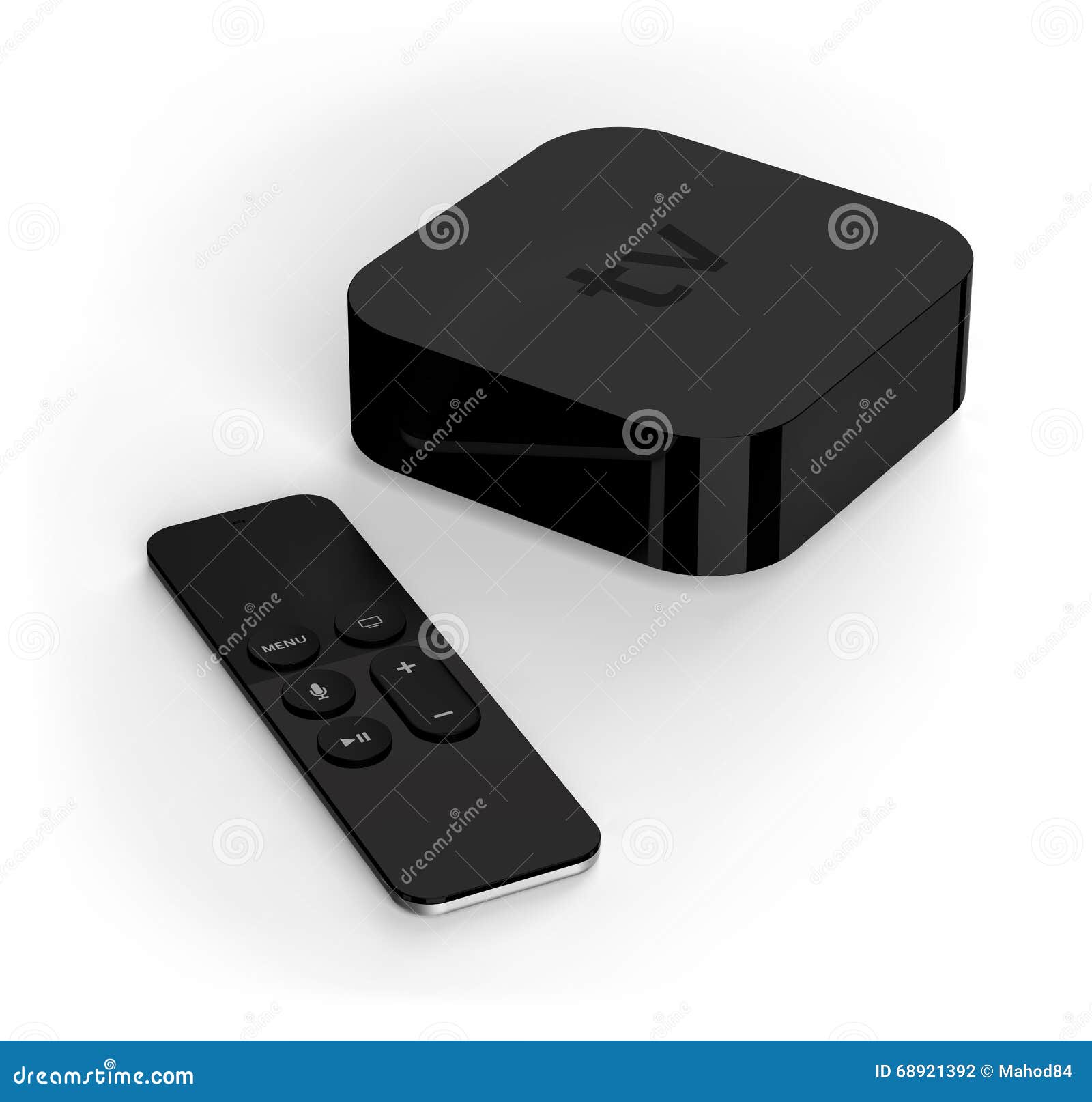 Tv Player Box Device with Remote Wireless Pilot. Stock Illustration ...