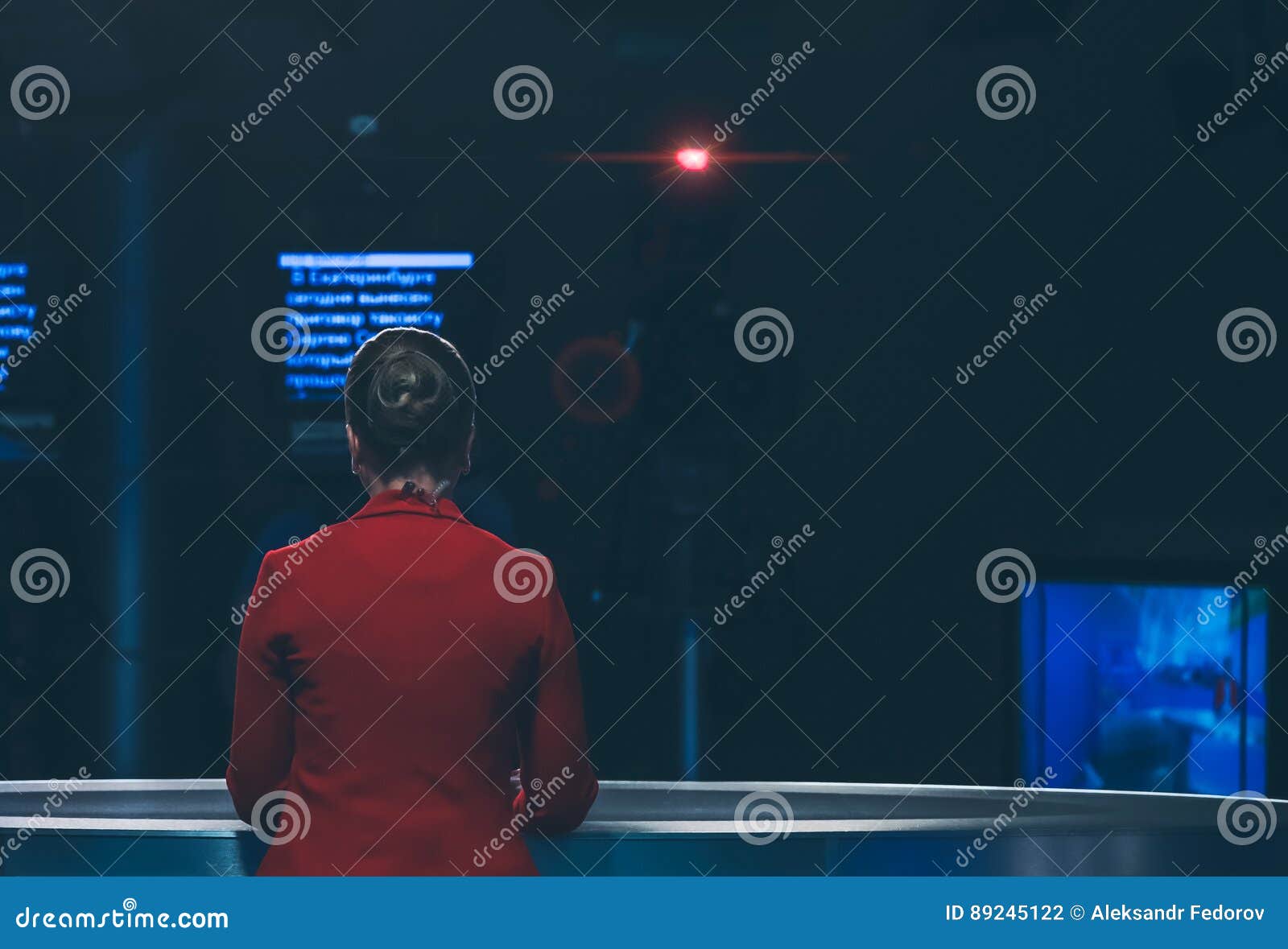 TV Presenter Preparing To Live Streaming Video Editorial Photography ...