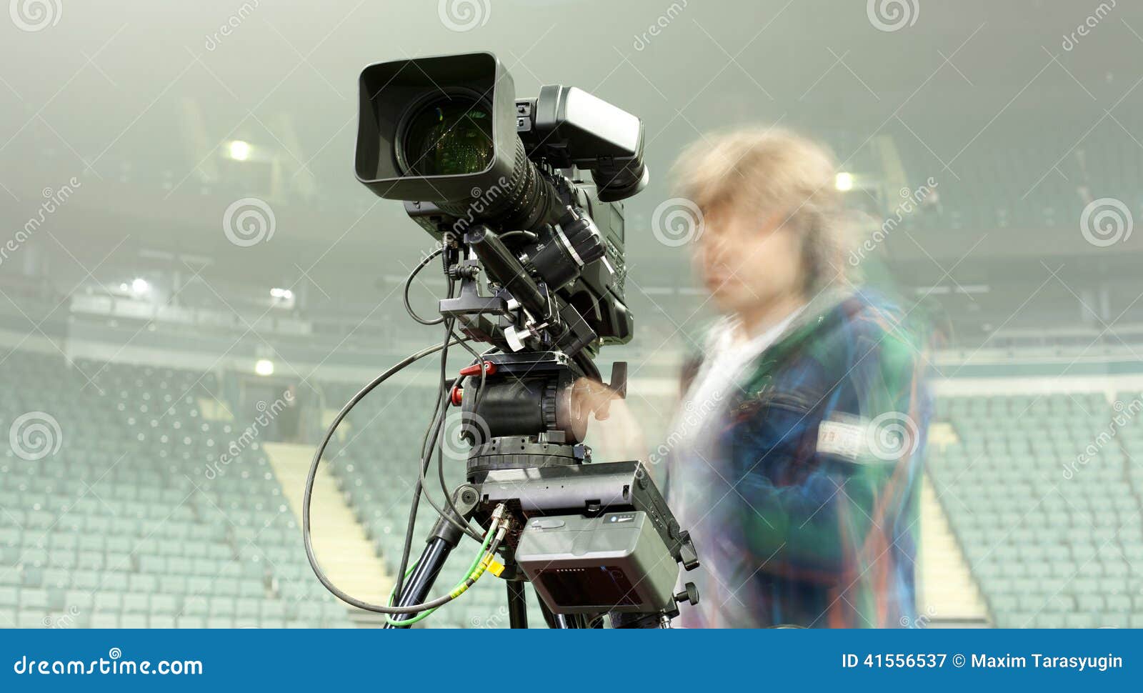 TV Professional Studio Digital Video Camera Stock Image - Image of high ...