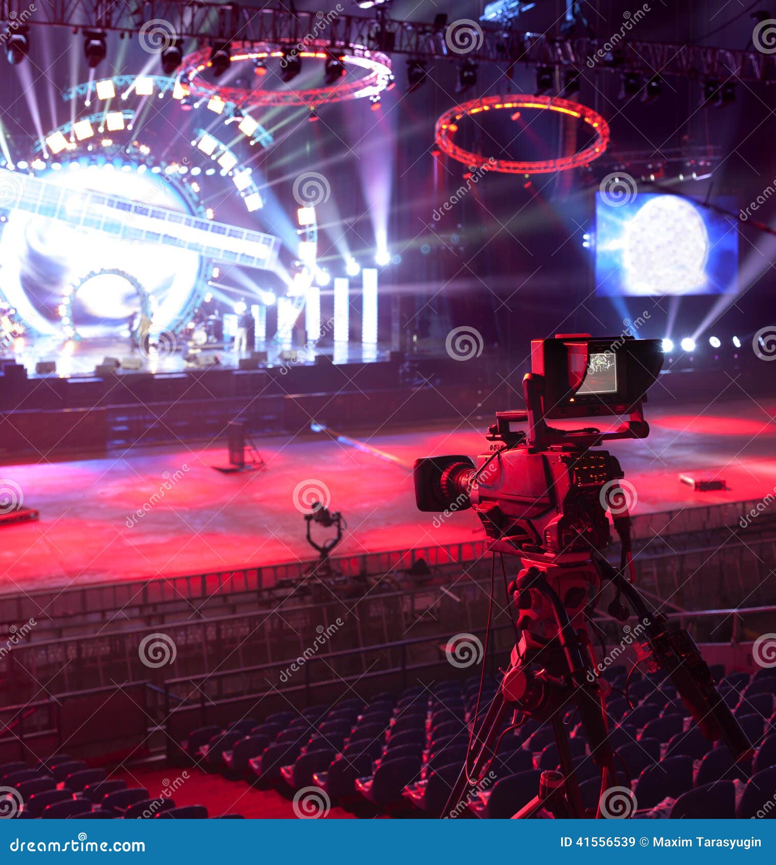 TV Professional Studio Digital Video Camera Stock Image - Image of ...