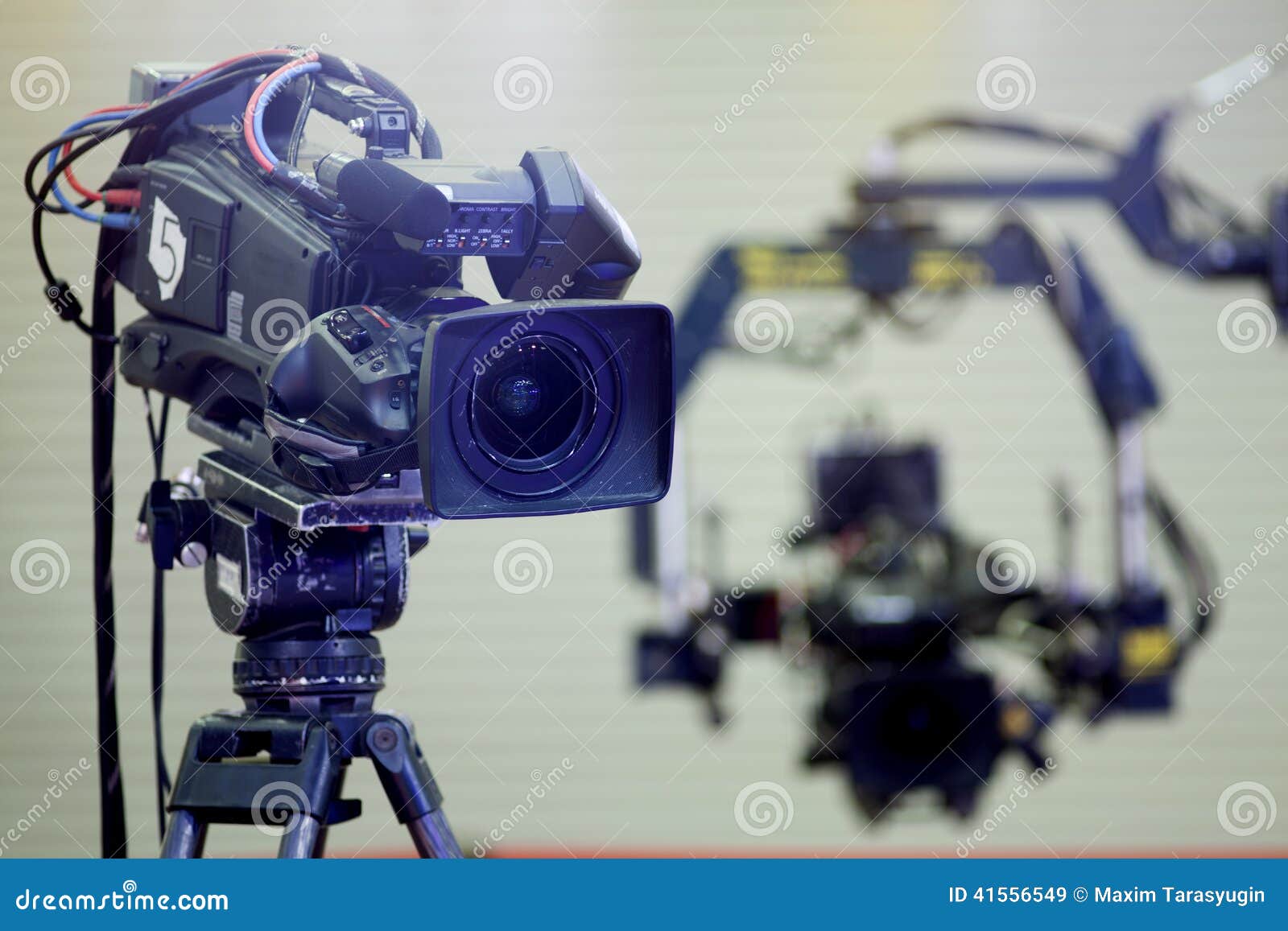 TV Professional Studio Digital Video Camera Stock Image - Image of ...