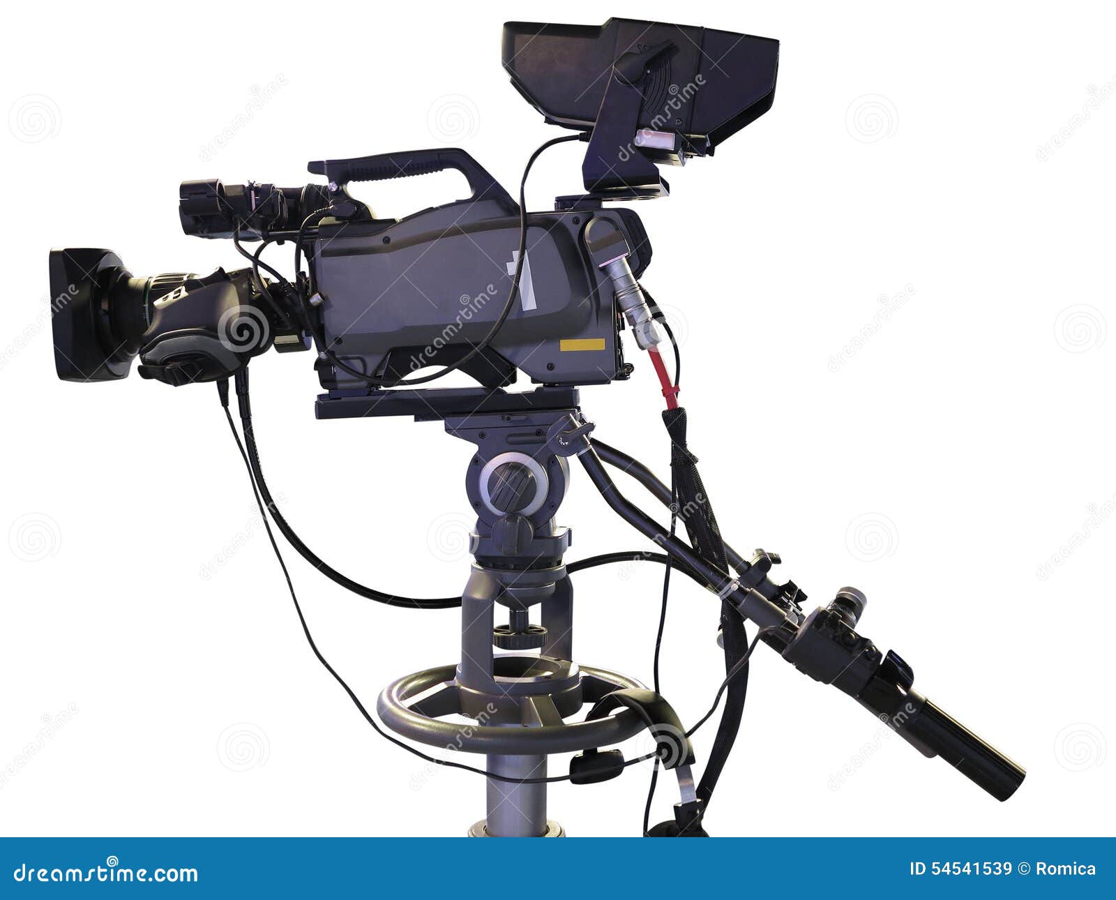 TV Professional Studio Digital Video Camera Isolated on White Stock ...