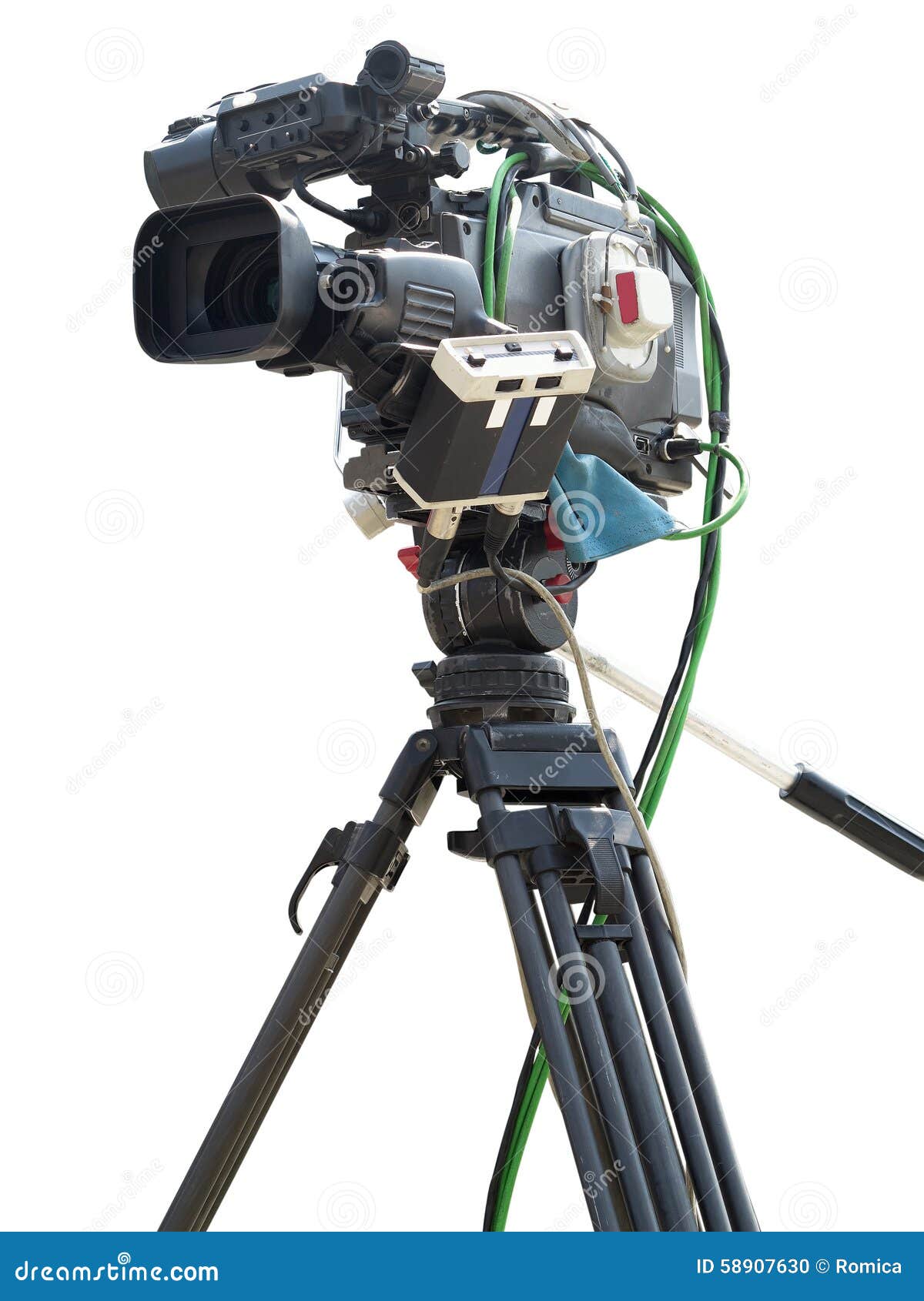 TV Professional Studio Digital Video Camera Isolated on White Stock ...