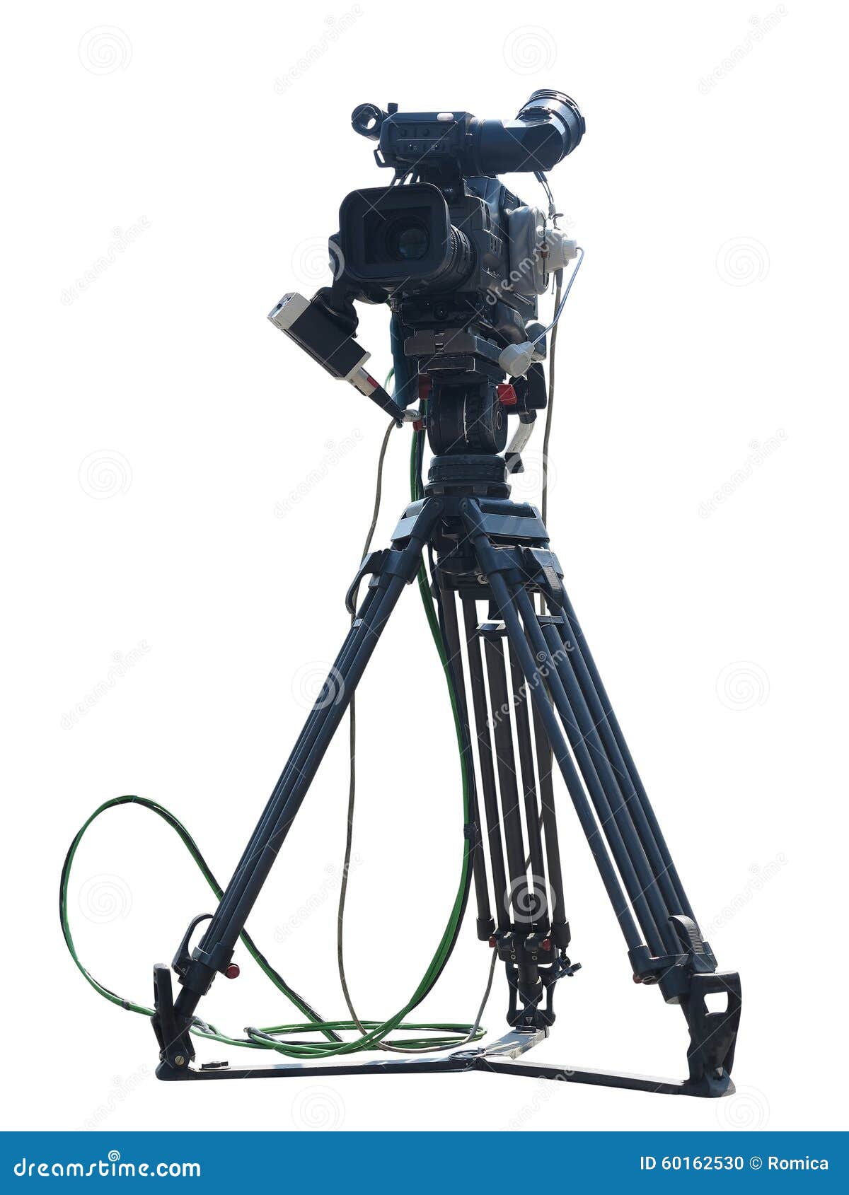 TV Professional Studio Digital Video Camera Isolated on White Stock ...