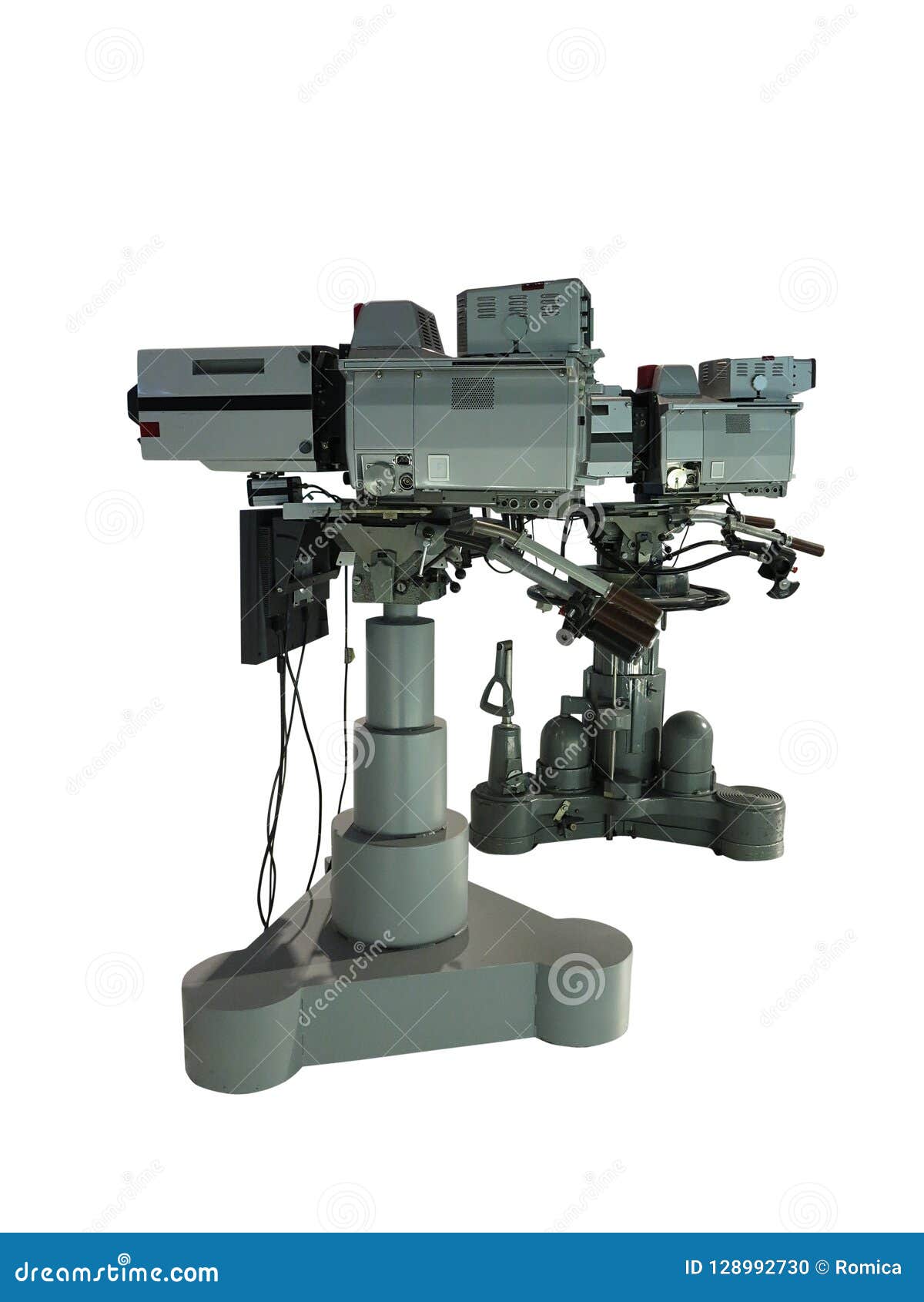 Tv Professional Studio Digital Video Camera Tripod Isolated O Stock ...