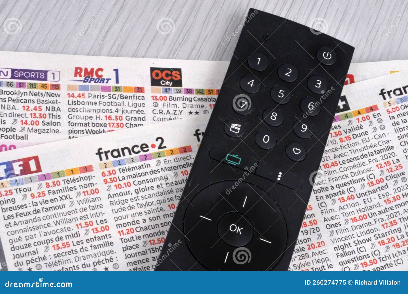 TV Program with a Remote Placed on it Editorial Image - Image of choice ...