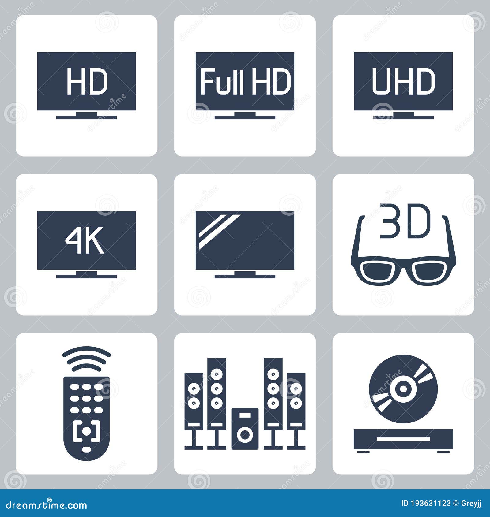 TV Related Vector Icons in Glyph Style Stock Vector - Illustration of ...