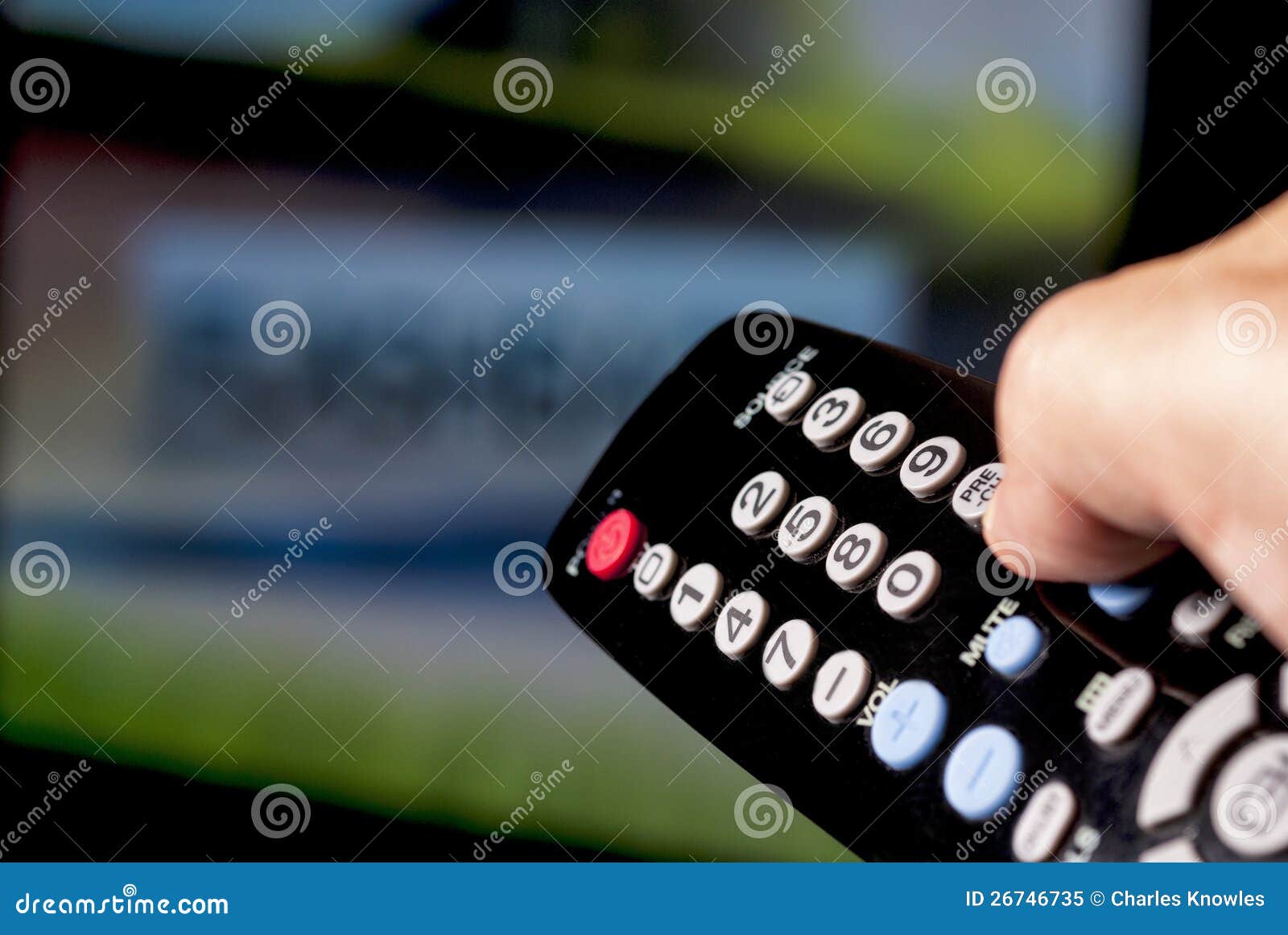 TV Remote Control Being Pointed Stock Image - Image of flat, hand: 26746735