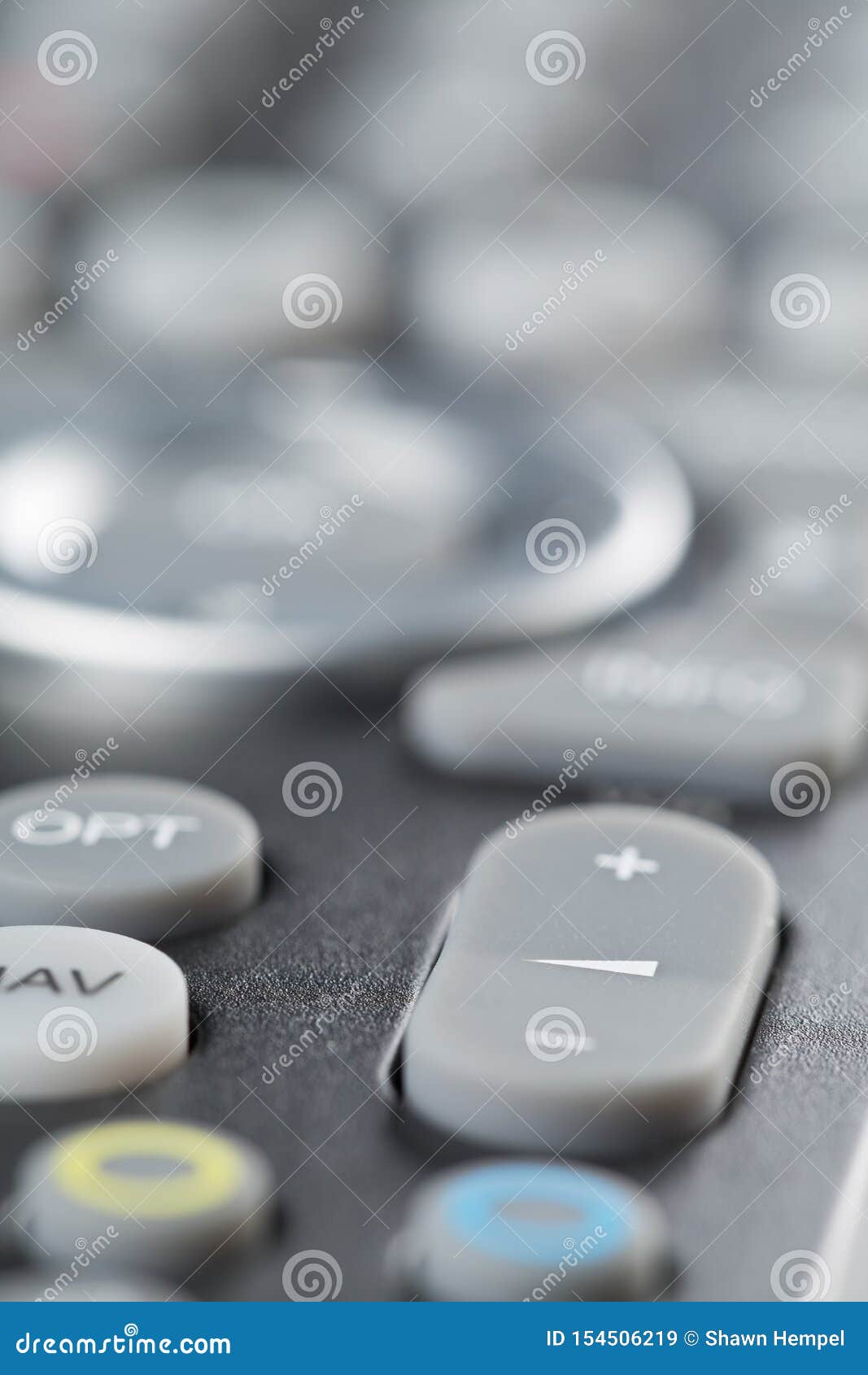 TV Remote Control Close Up Macro of Volume Button Stock Image - Image ...