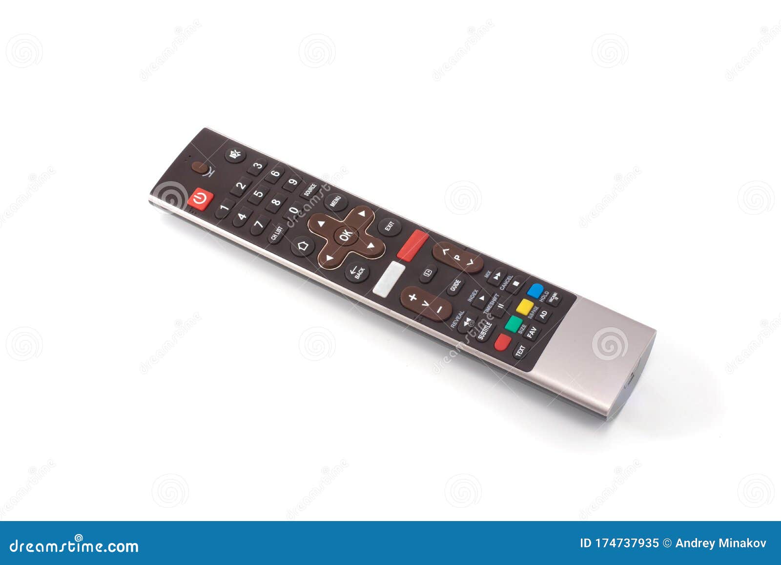 TV Remote Control Close-up on White Background Isolated Stock Image ...