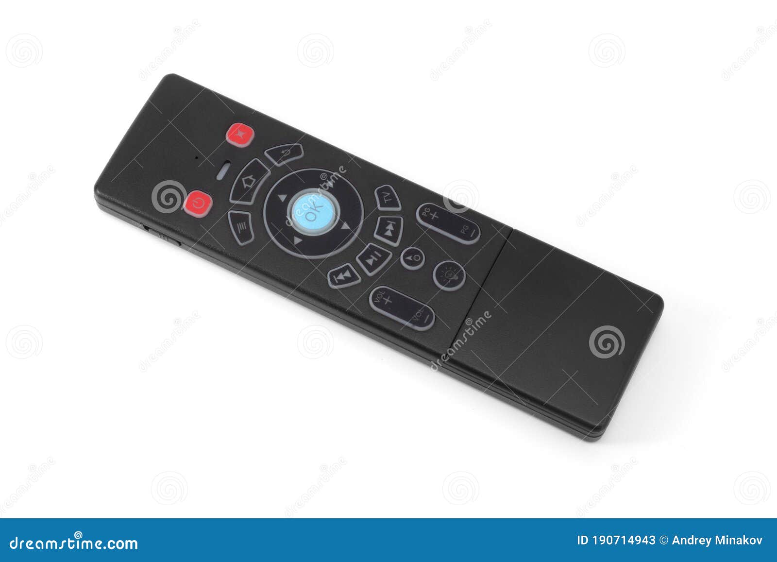 TV Remote Control Close-up on White Background Isolated Stock Image ...