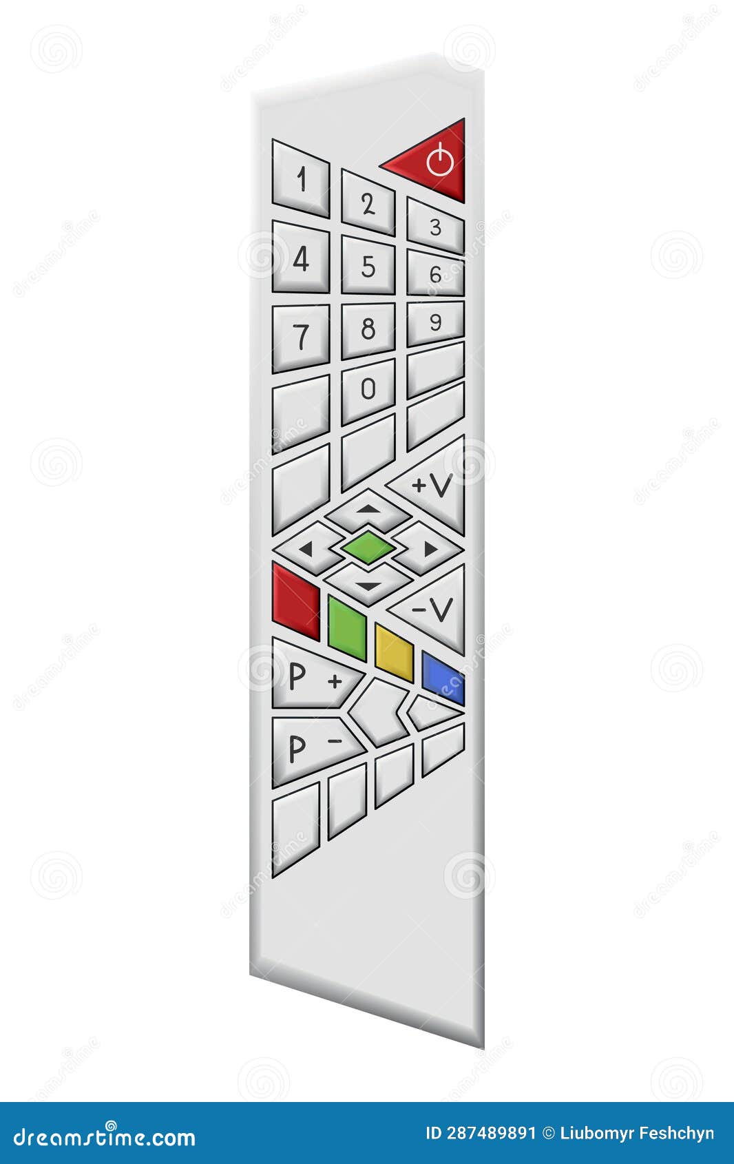 Tv Remote Control Design with Buttons. Wireless Power Media Device To ...