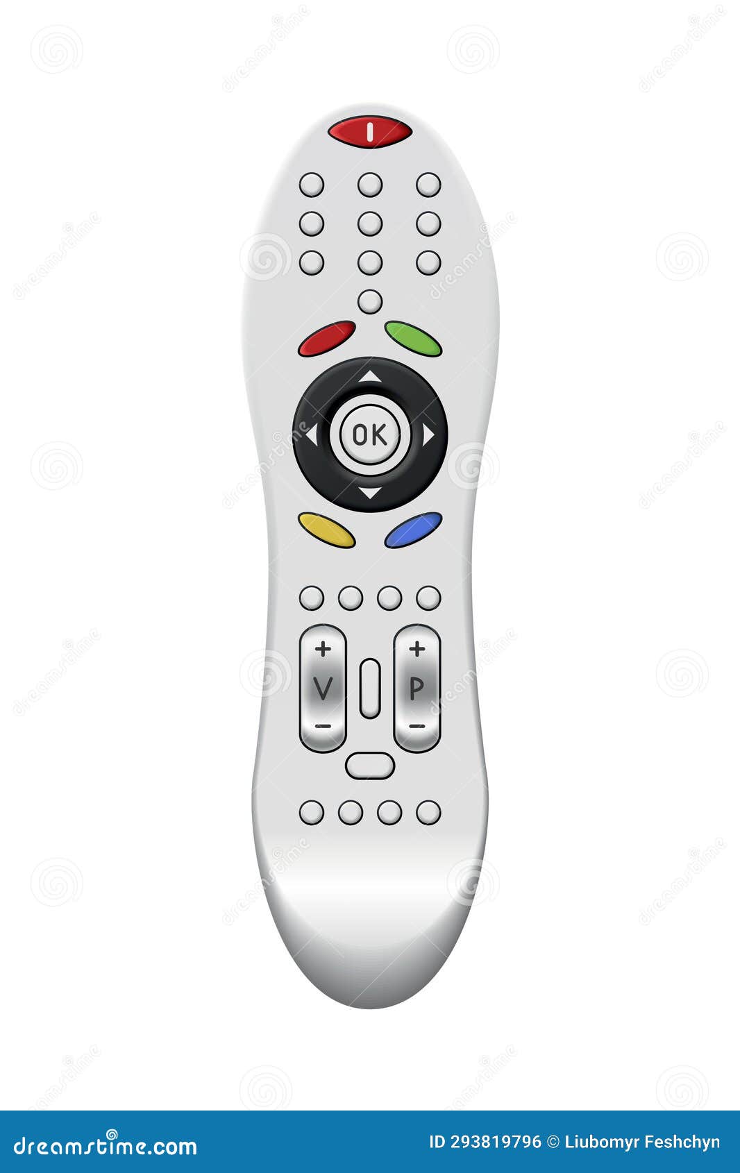 Tv Remote Control Design with Buttons. Wireless Power Media Device To ...