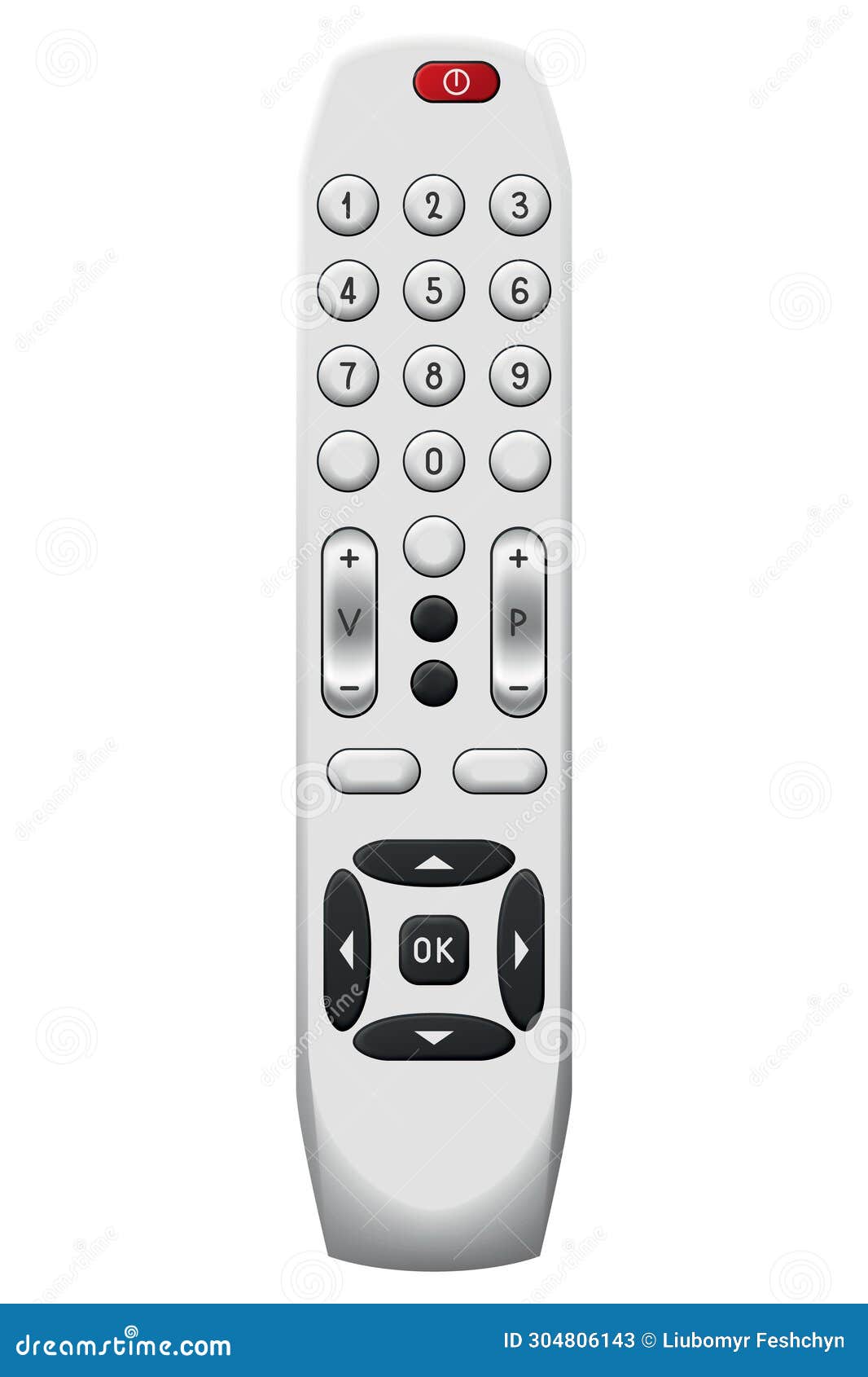 Tv Remote Control Design with Buttons. Wireless Power Media Device To ...