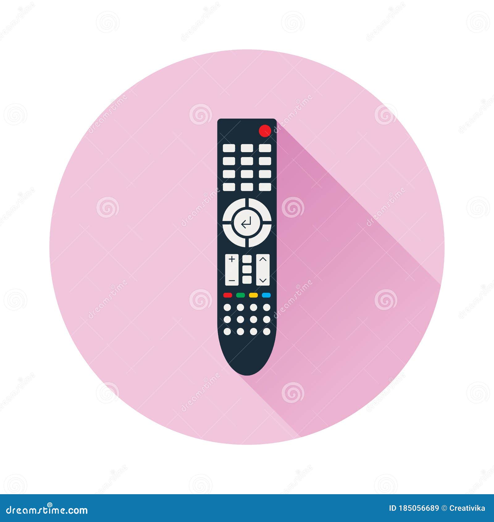 TV Remote Control Flat Icon Stock Vector - Illustration of player ...