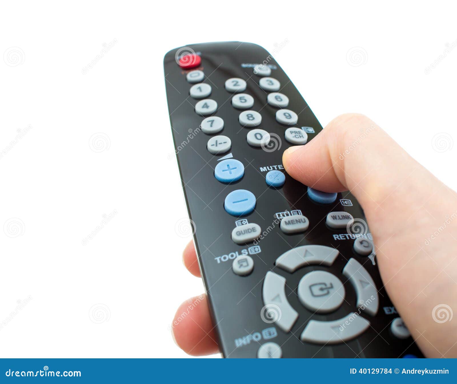 TV Remote Control in Hand Isolated Closeup Stock Photo - Image of ...
