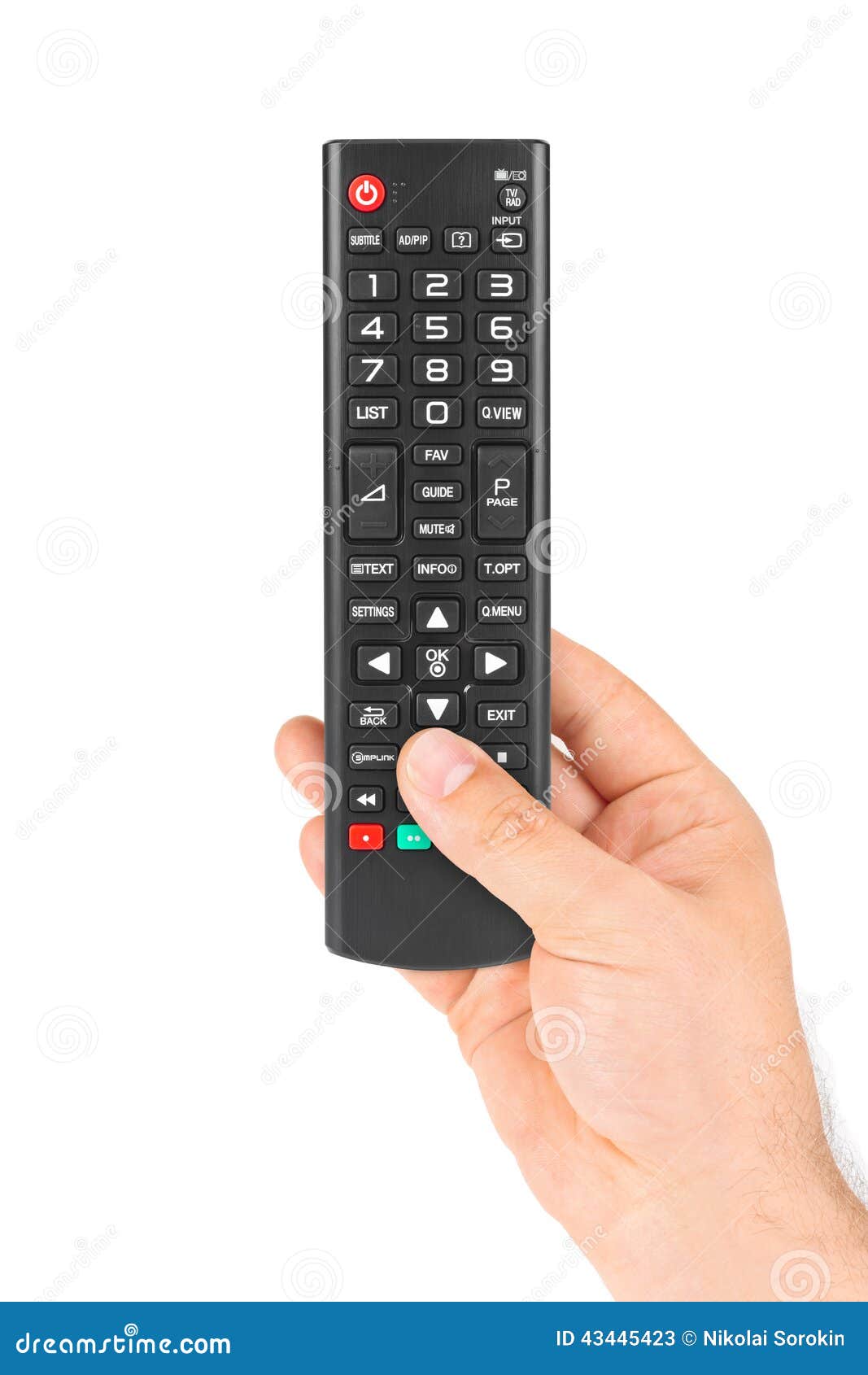 TV remote control in hand stock image. Image of home - 43445423