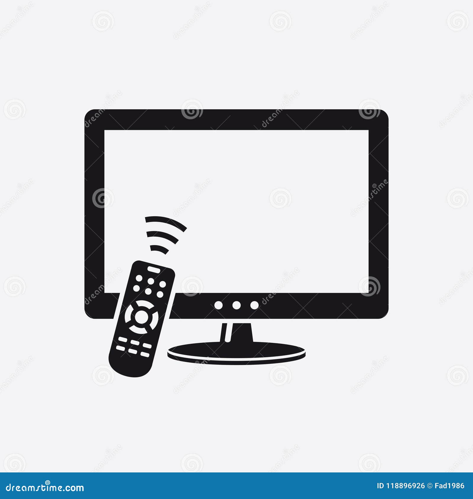 TV with Remote Control Icon Stock Vector - Illustration of hardware ...