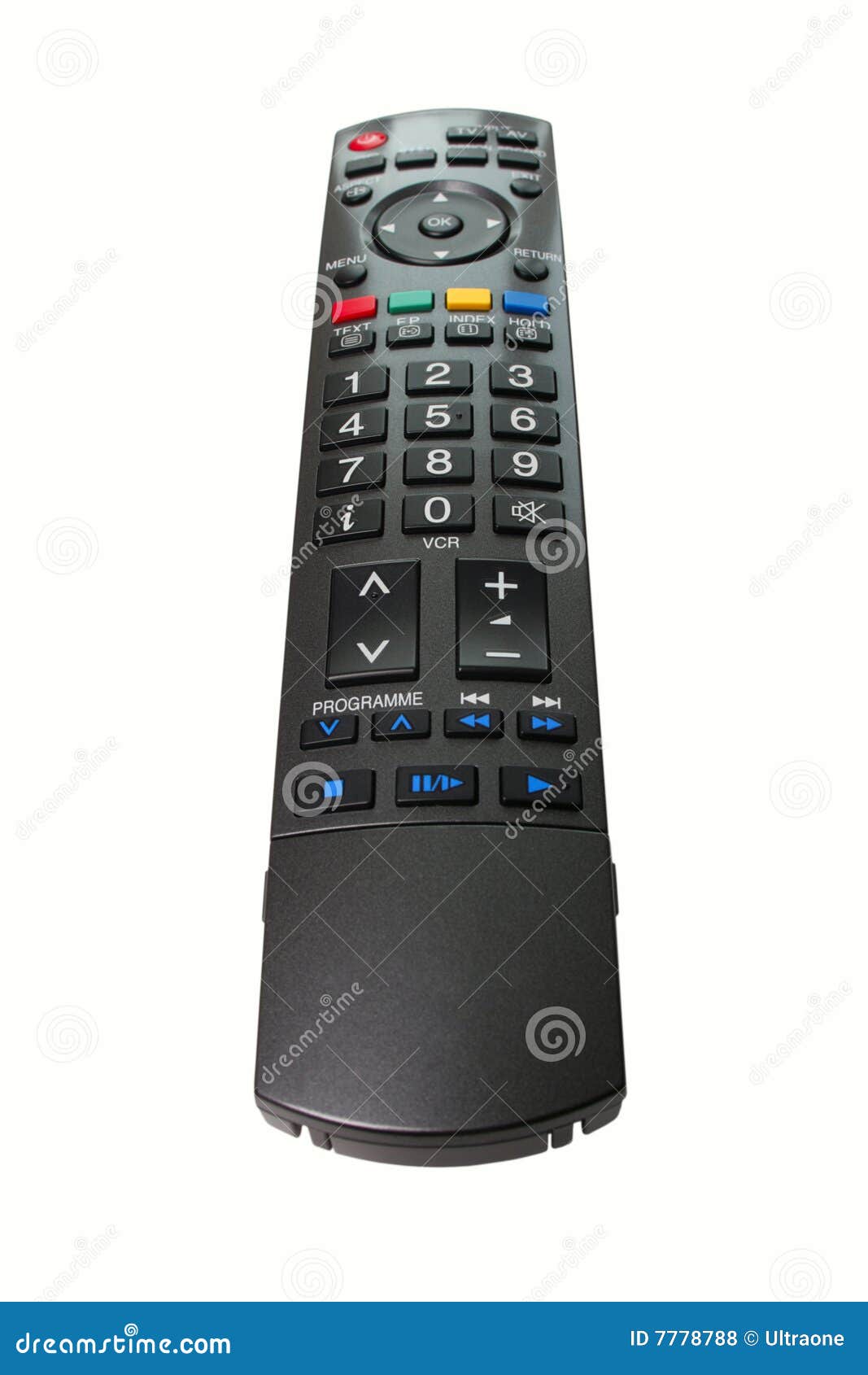TV Remote Control Isolated with Clipping Path. Stock Photo - Image of ...