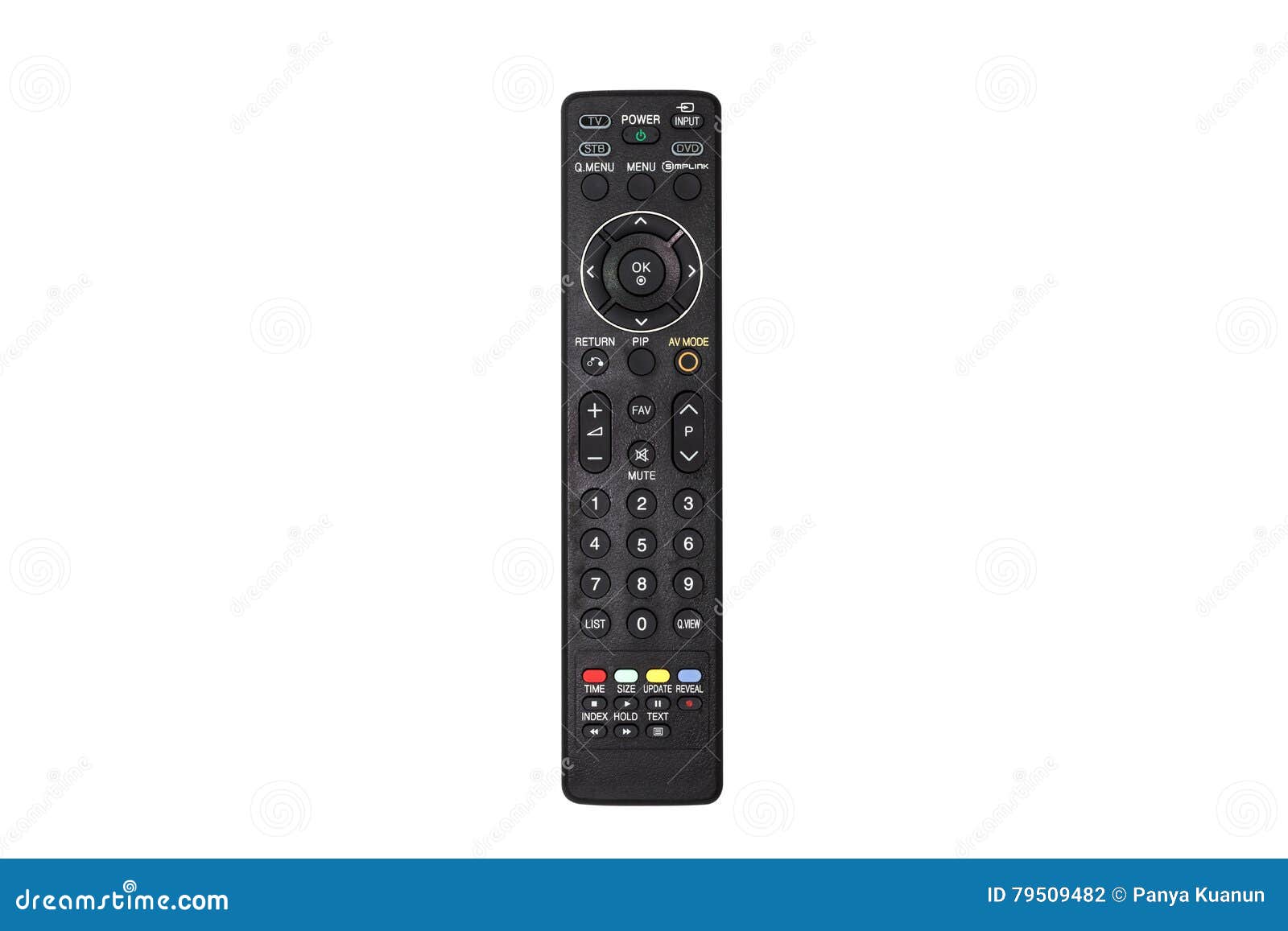 TV Remote Control Isolated on White Background. Stock Photo - Image of ...