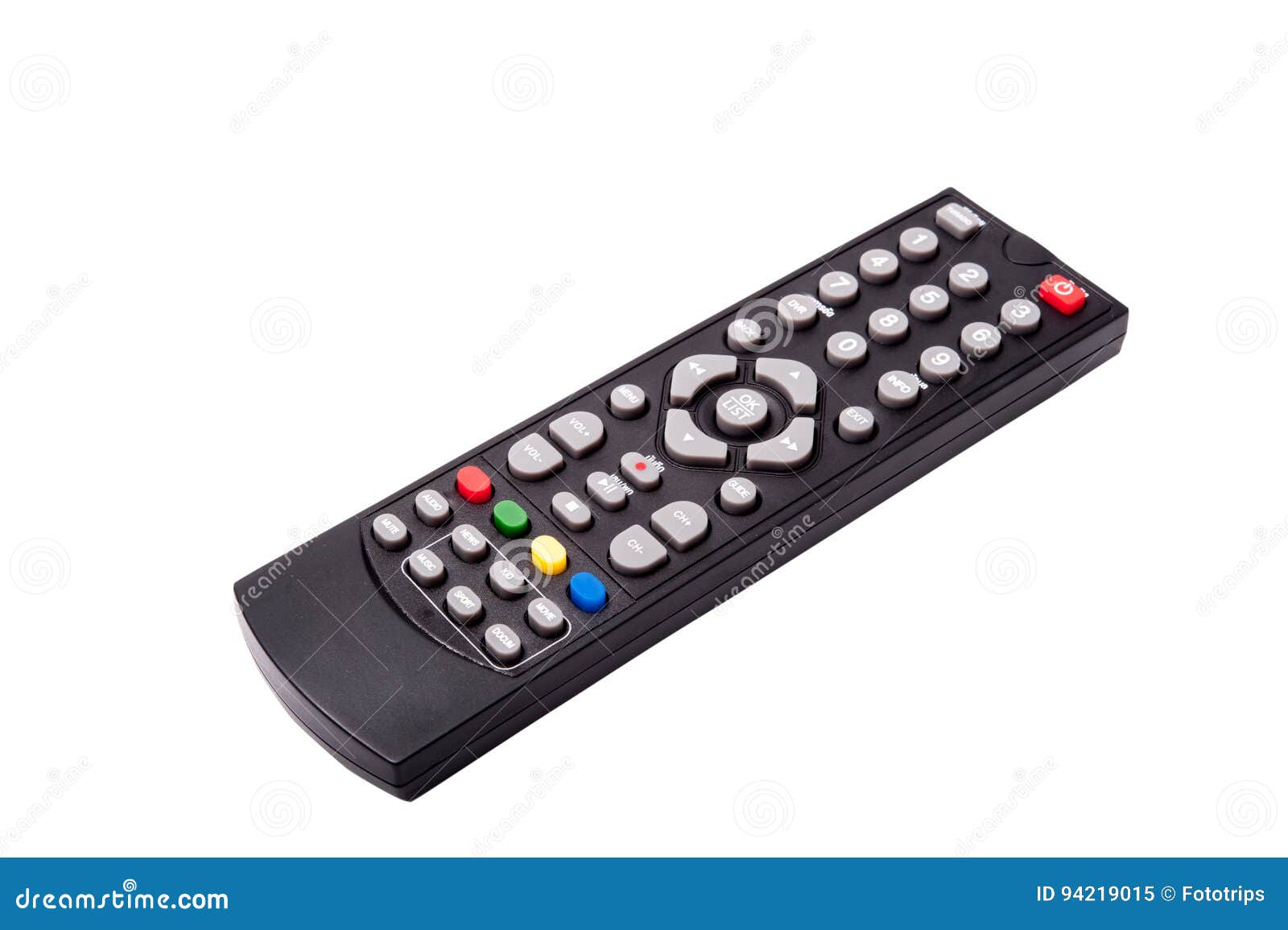 TV Remote Control Isolated on White Background. with Clipping Pa Stock ...