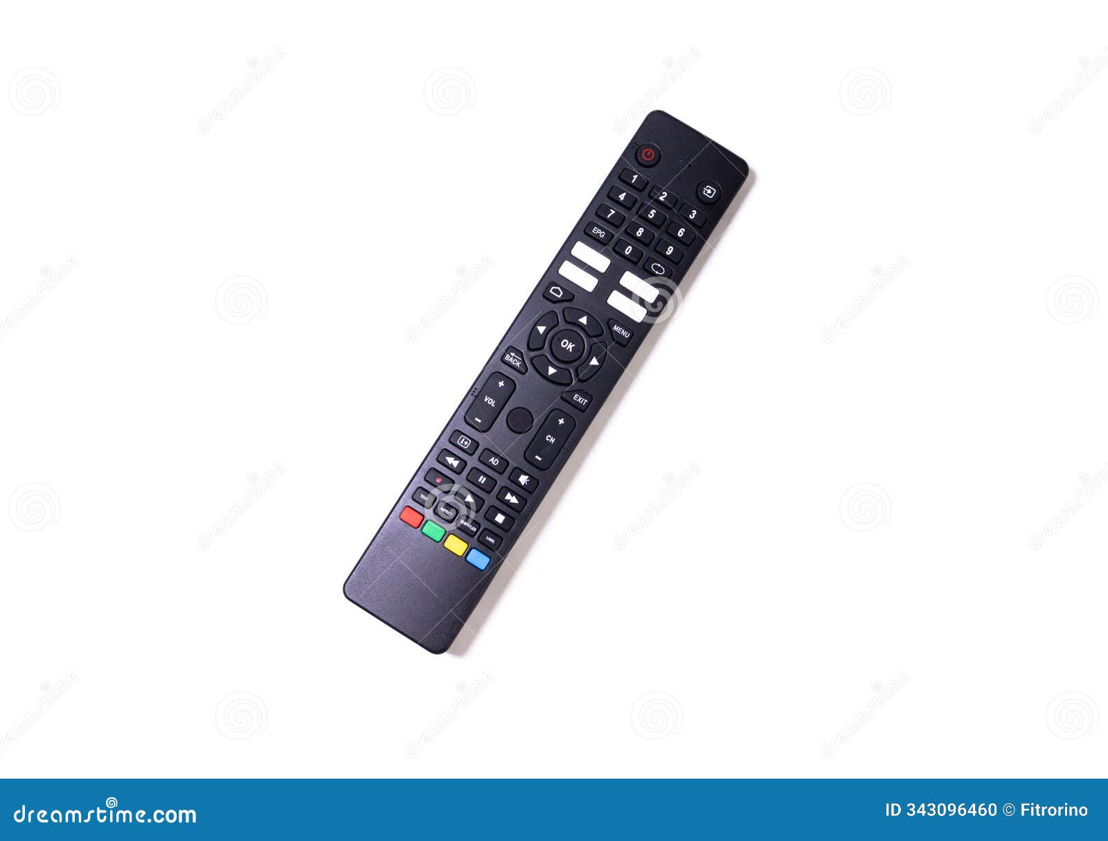 TV Remote Control Isolated on White Background Stock Photo - Image of ...
