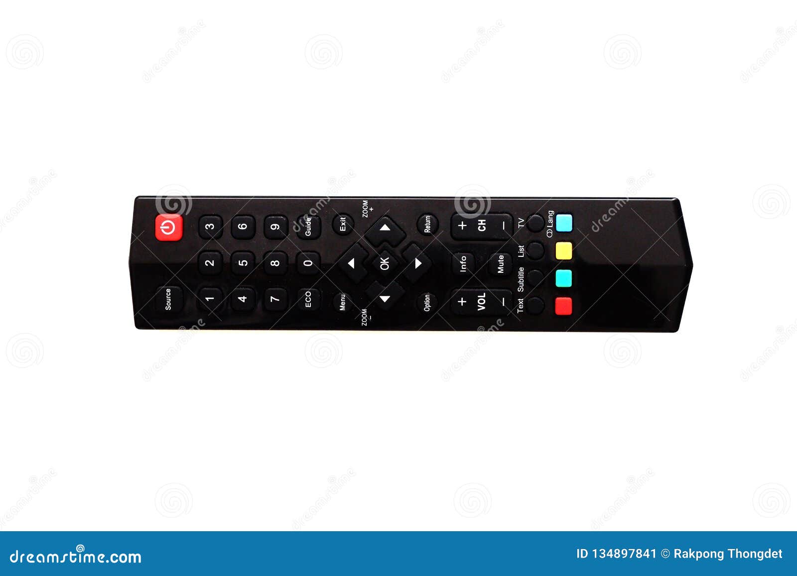 TV Remote Control Isolated on White Background Stock Image - Image of ...