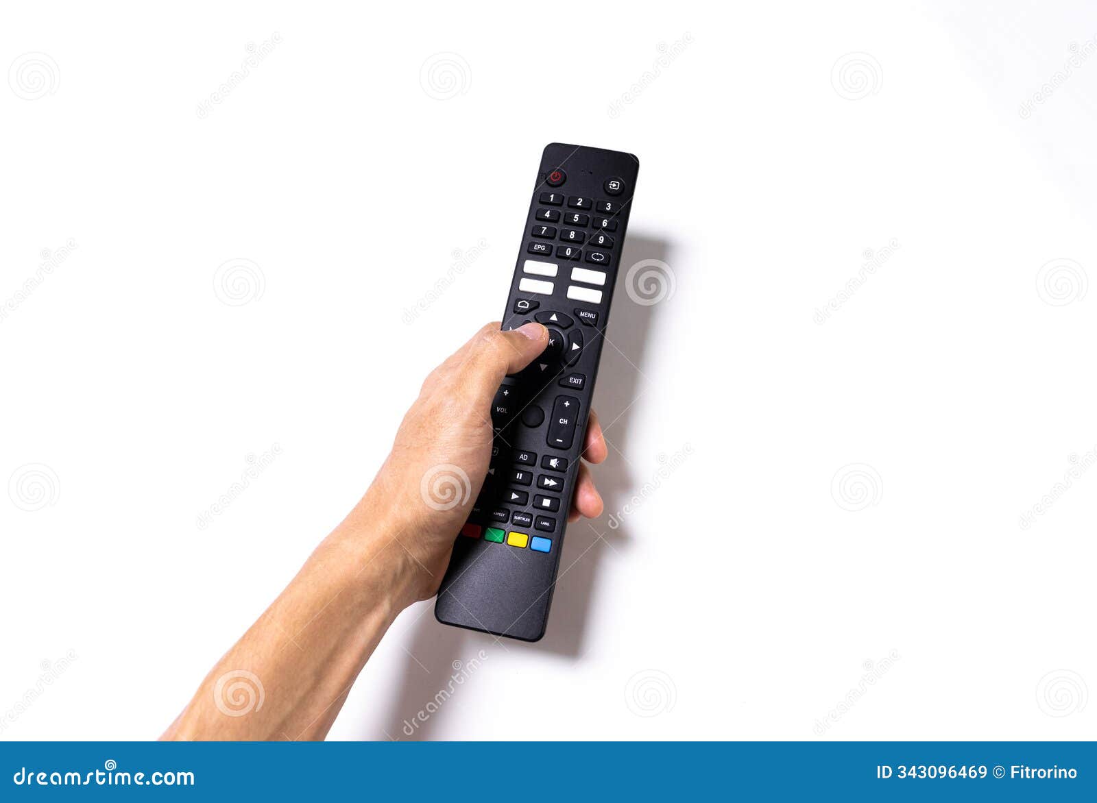 TV Remote Control Isolated on White Background Stock Image - Image of ...