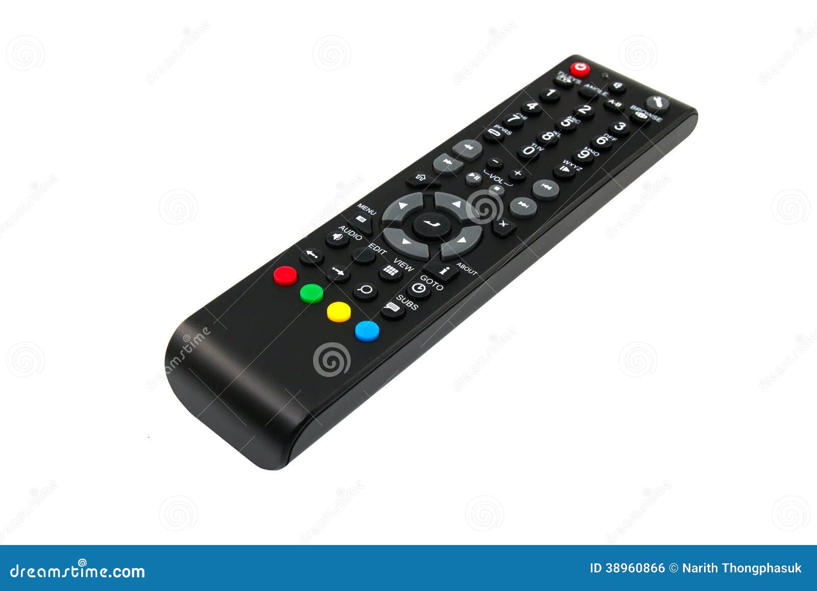 Tv Remote Control Keypad Black Stock Photo - Image of audio, distance ...