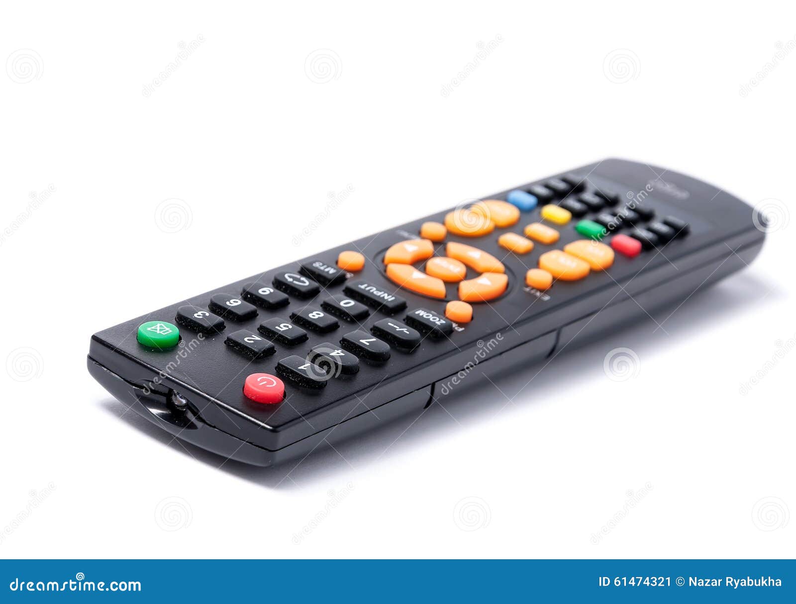 Tv Remote Control Keypad Black on White Isolated Stock Image - Image of ...