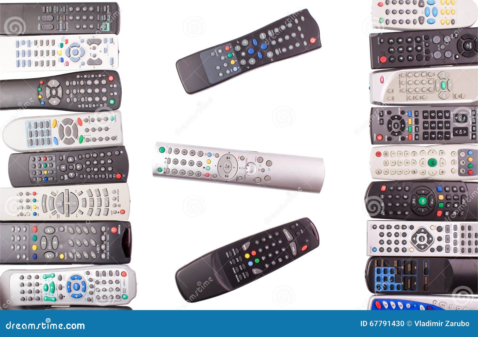 Tv Remote Control Keypad Black Stock Photo - Image of isolated ...