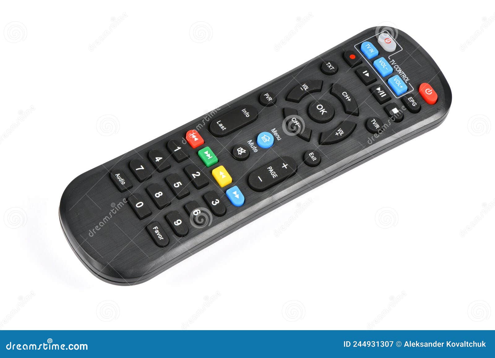 TV Remote Control Keypad on White Background Stock Image - Image of ...