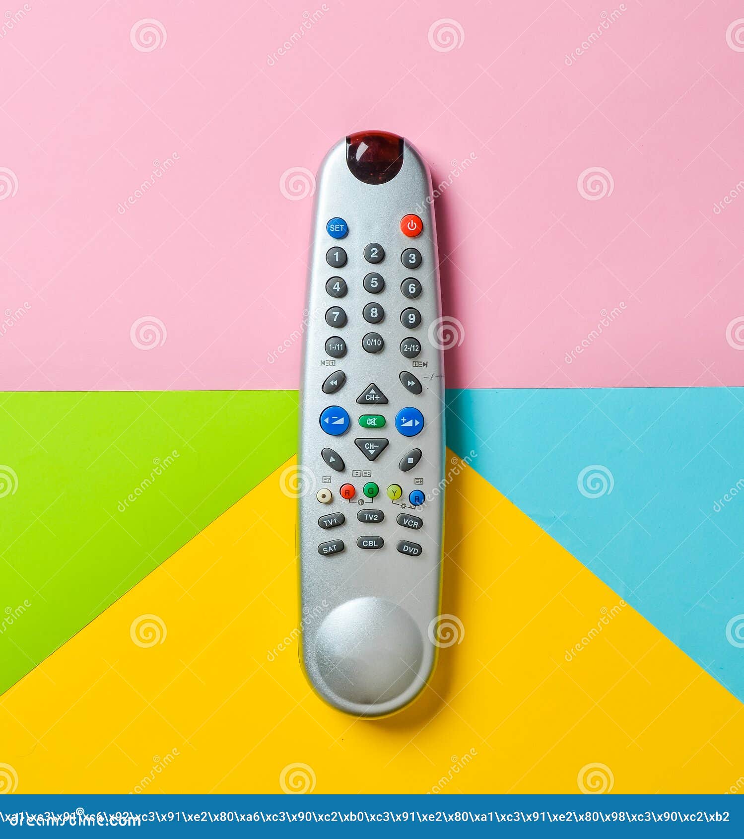 TV Remote Control on a Multi-colored Pastel Stock Photo - Image of ...