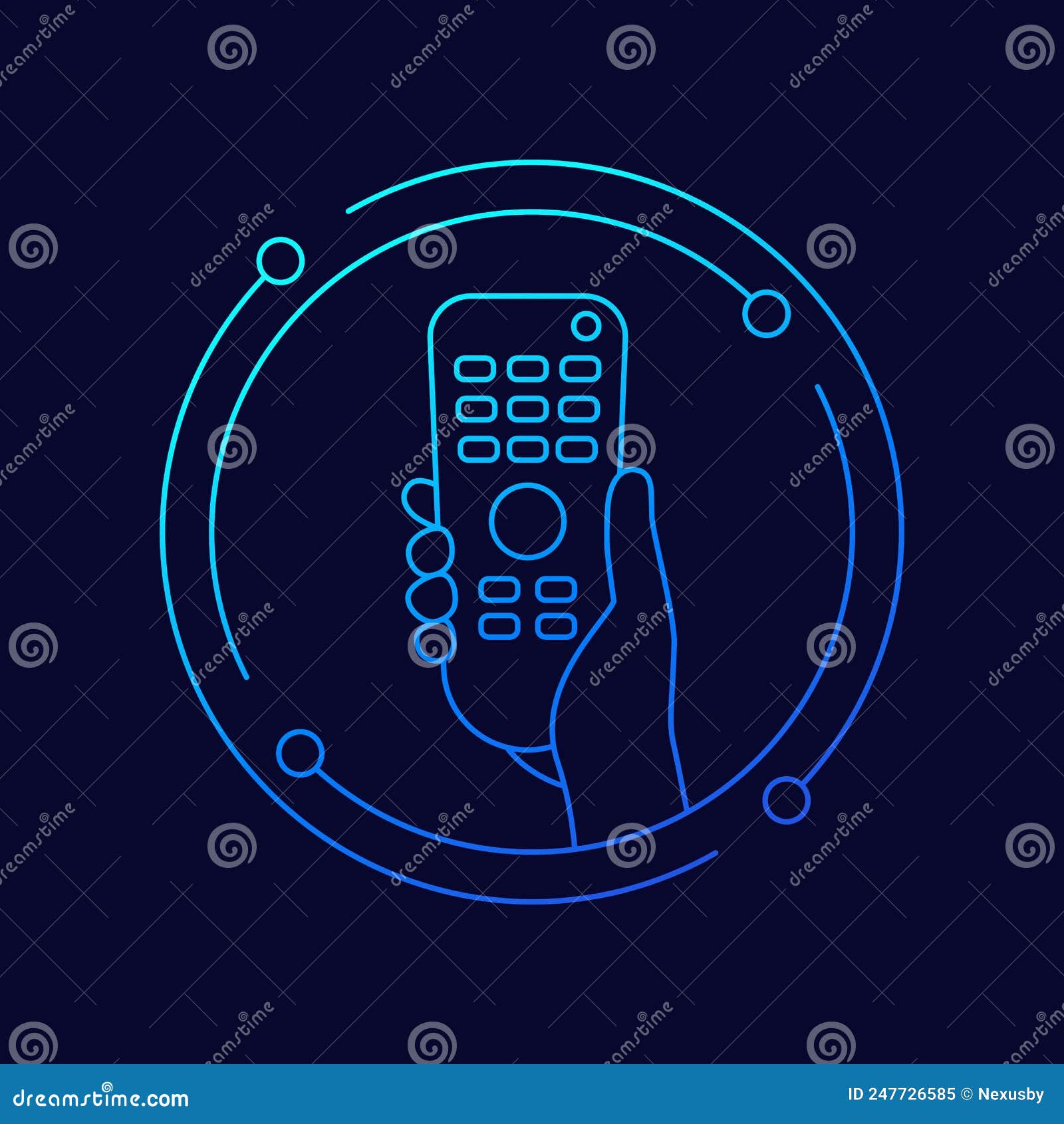 Tv Remote Control, Rc in Hand Line Vector Stock Vector - Illustration ...