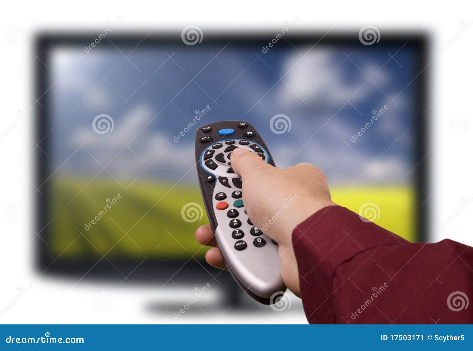 TV Remote Control. Television Flat LCD. Stock Image - Image of control ...
