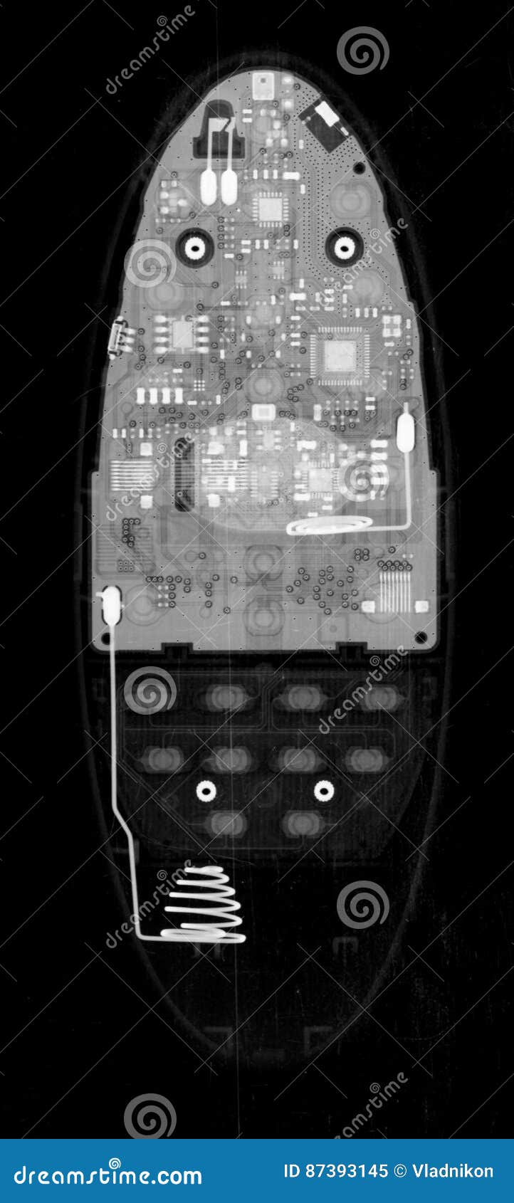 TV Remote Control Under X-rays in Blue Tones. Stock Image - Image of ...