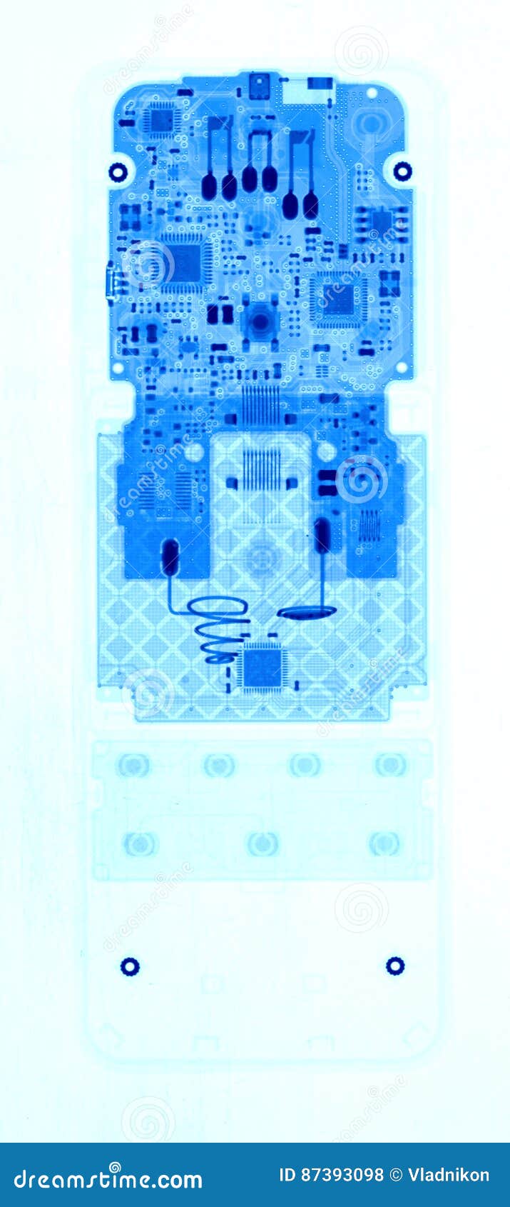 TV Remote Control Under X-rays in Blue Tones. Stock Photo - Image of ...