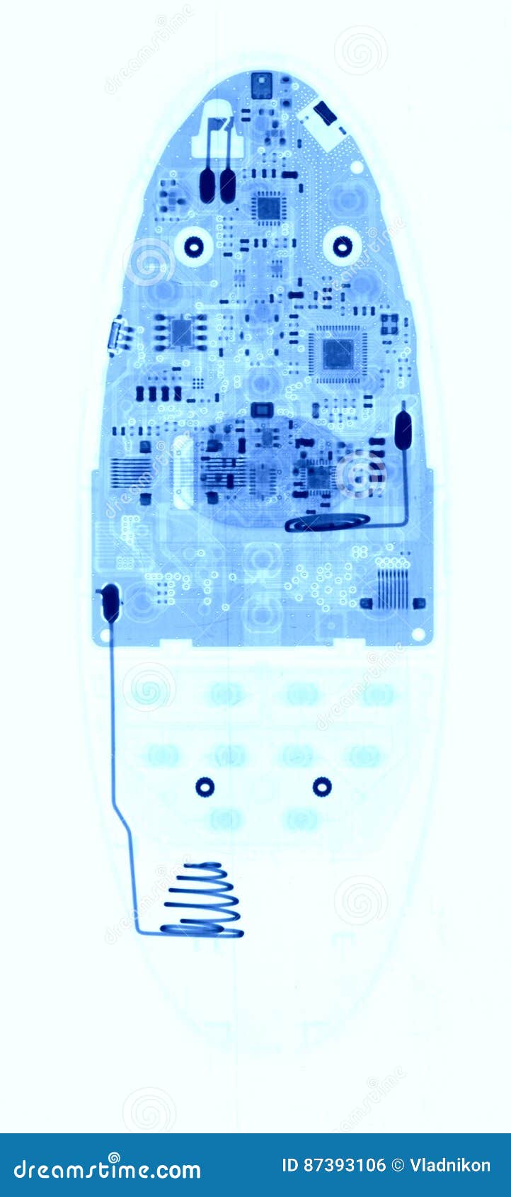 TV Remote Control Under X-rays in Blue Tones. Stock Photo - Image of ...