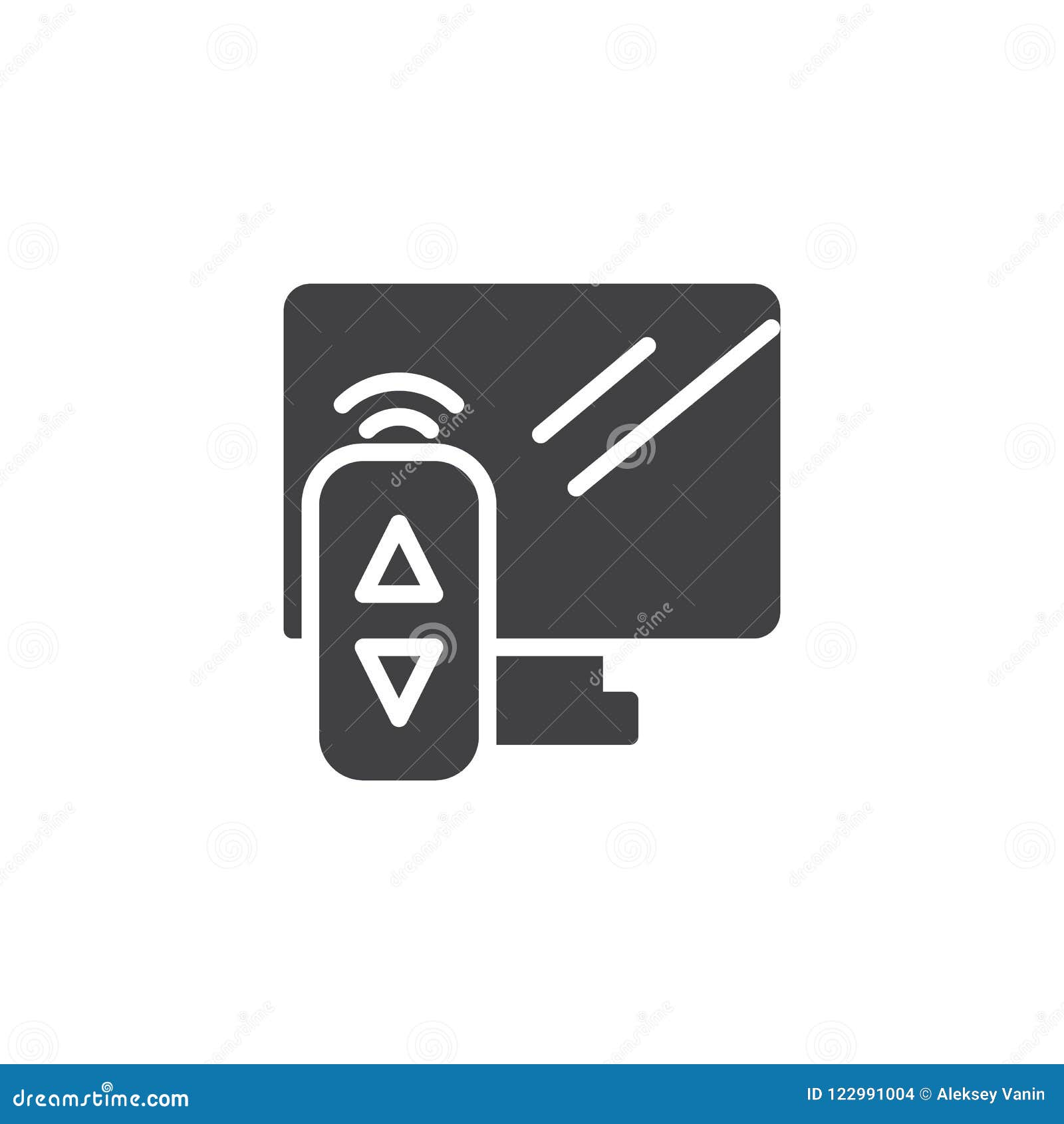 TV and Remote Control Vector Icon Stock Vector - Illustration of ...