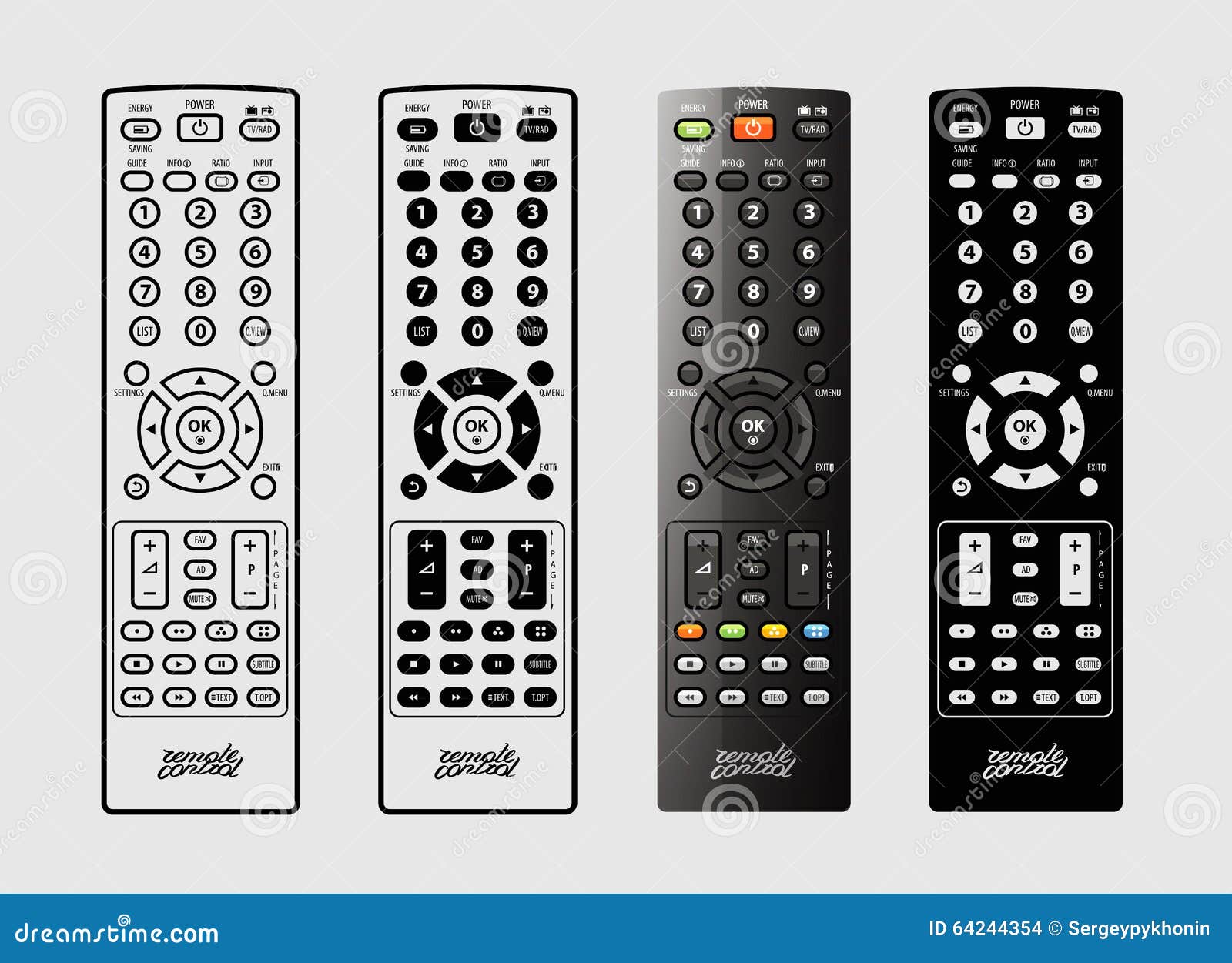 TV remote control stock vector. Illustration of gadget - 64244354