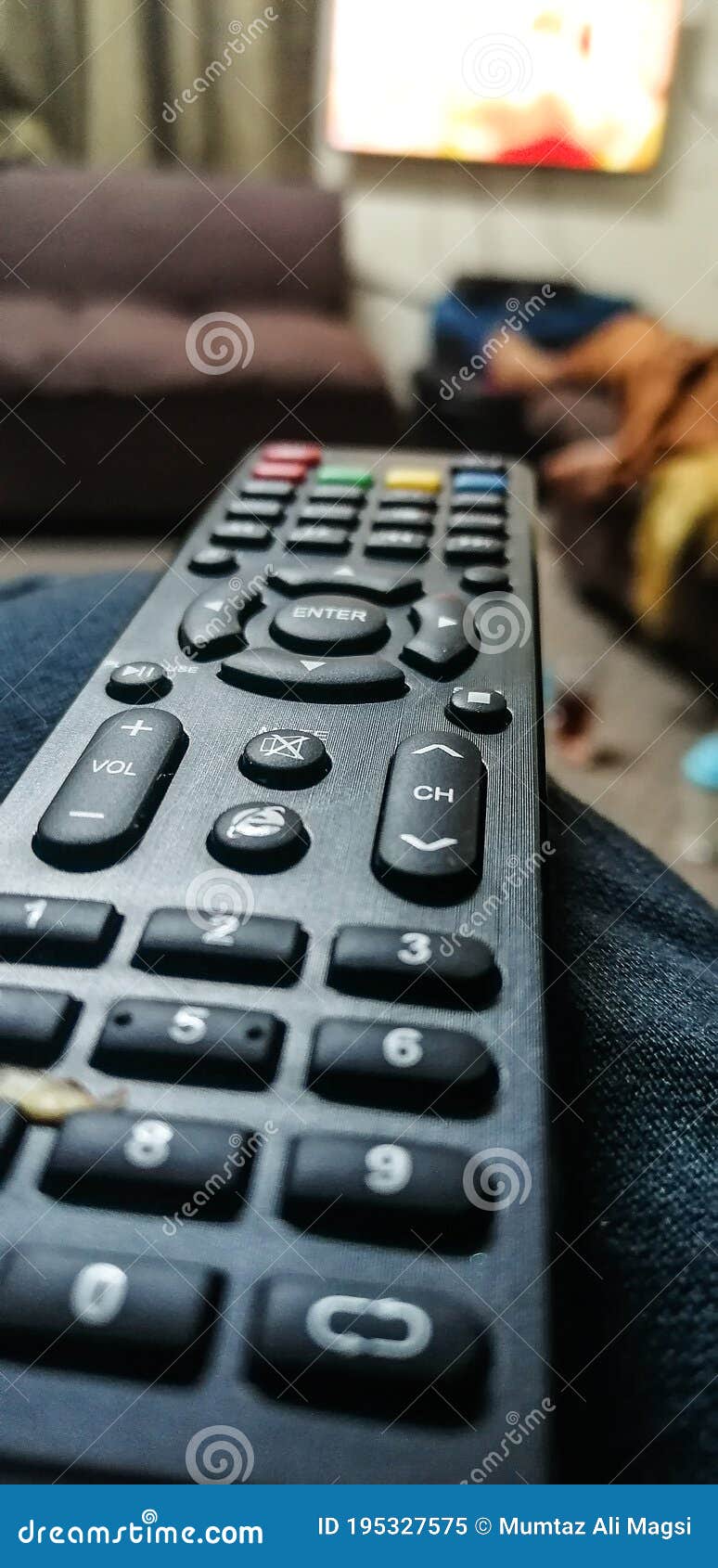 TV Remote Controller on Sofa at Home Stock Image - Image of people ...