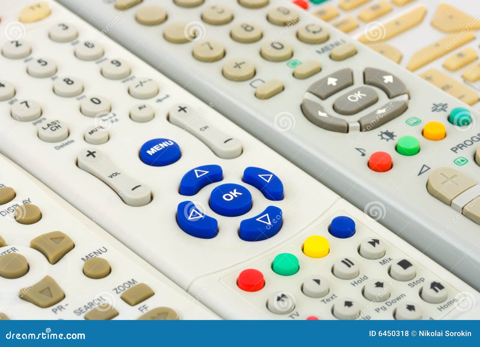 TV remote controls stock photo. Image of play, keypad - 6450318