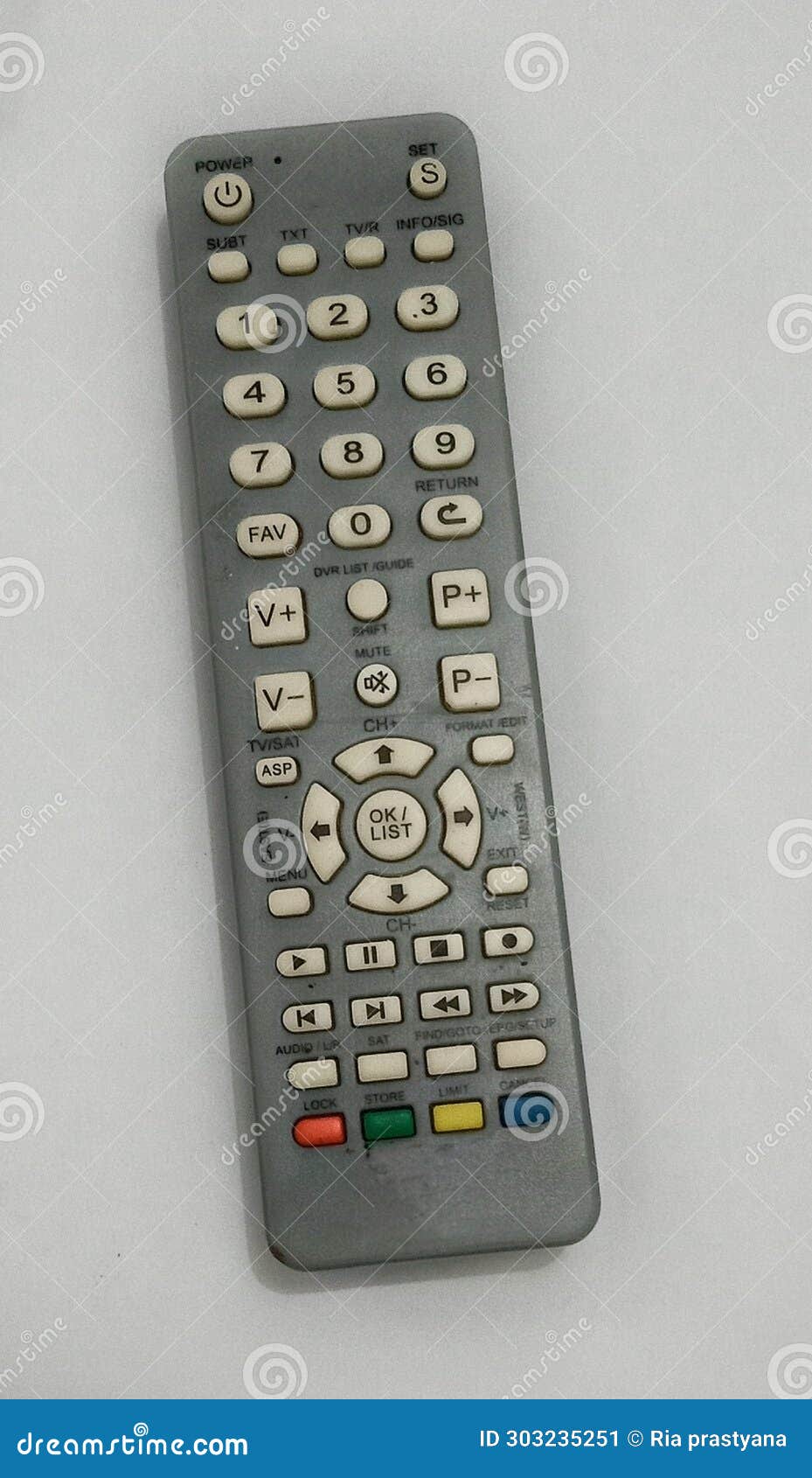 The TV Remote is a Gray White Button on a White Background Stock Image ...